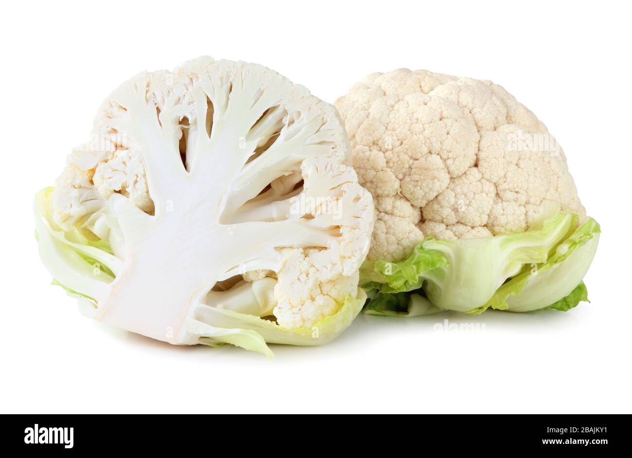 Fresh Cauliflower isolated on white background, including clipping path ...