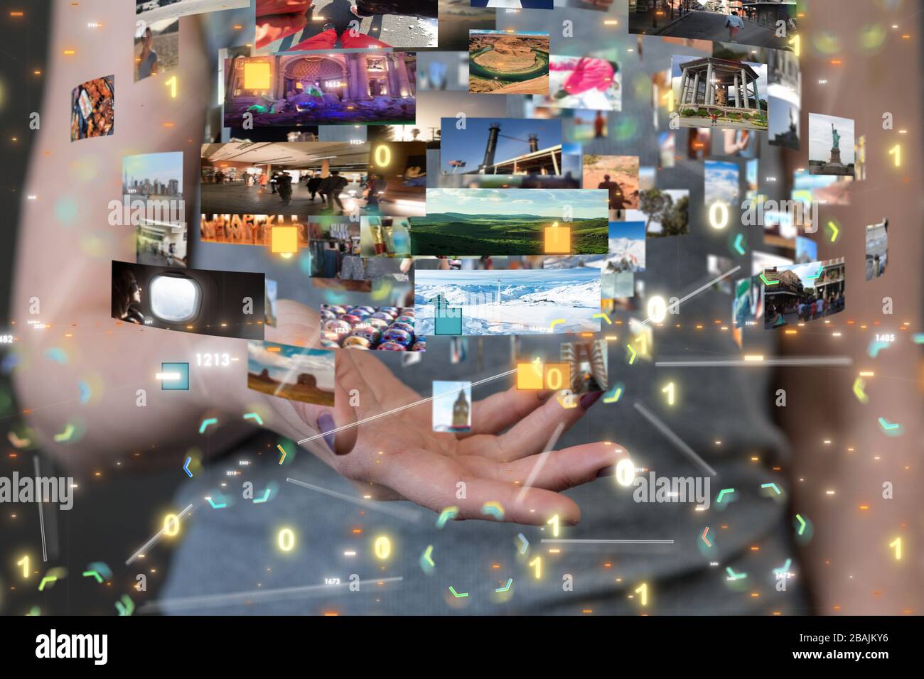 A code data concept in hand digital 3d Stock Photo - Alamy