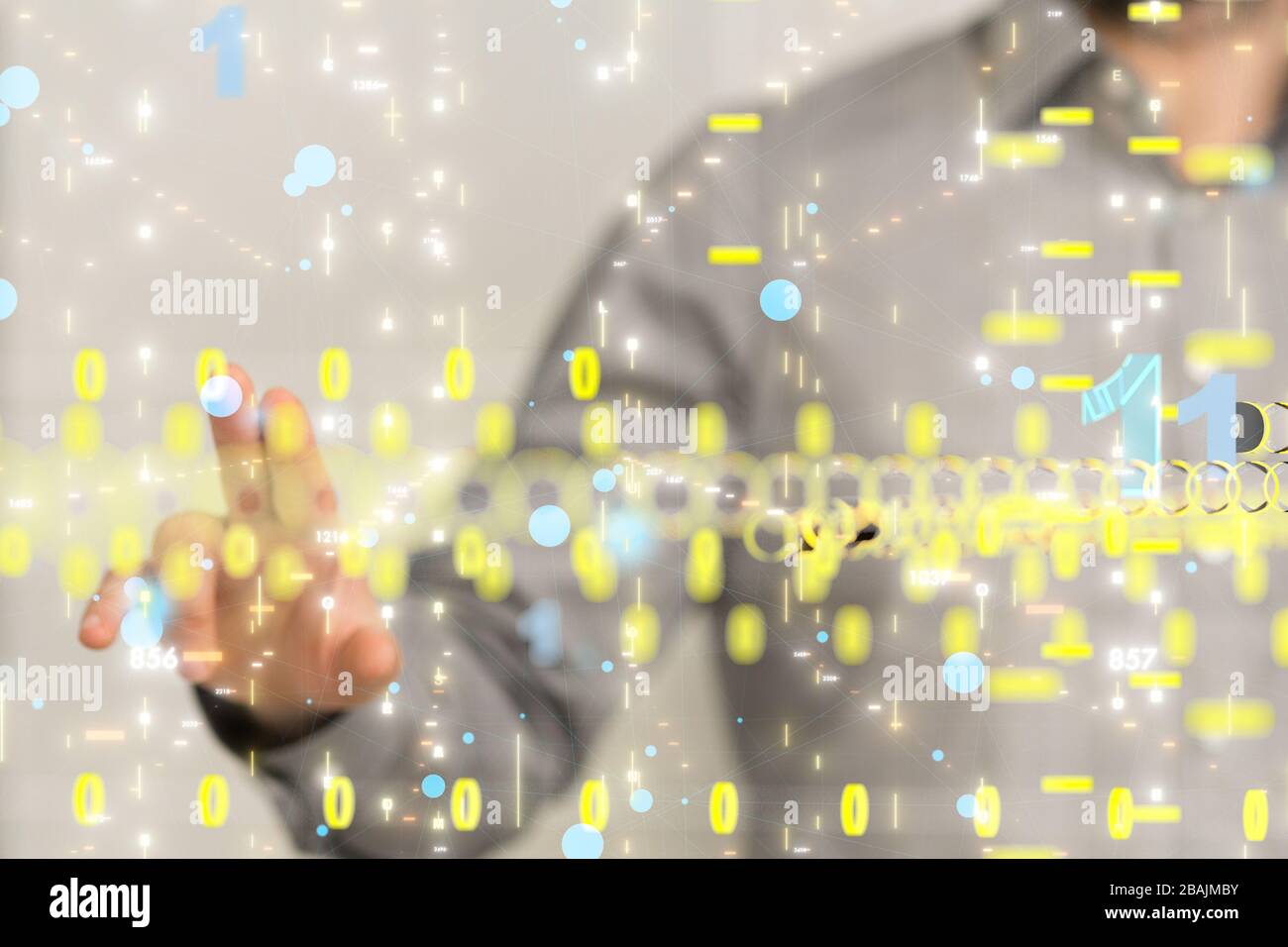 A code data concept in hand digital 3d Stock Photo - Alamy