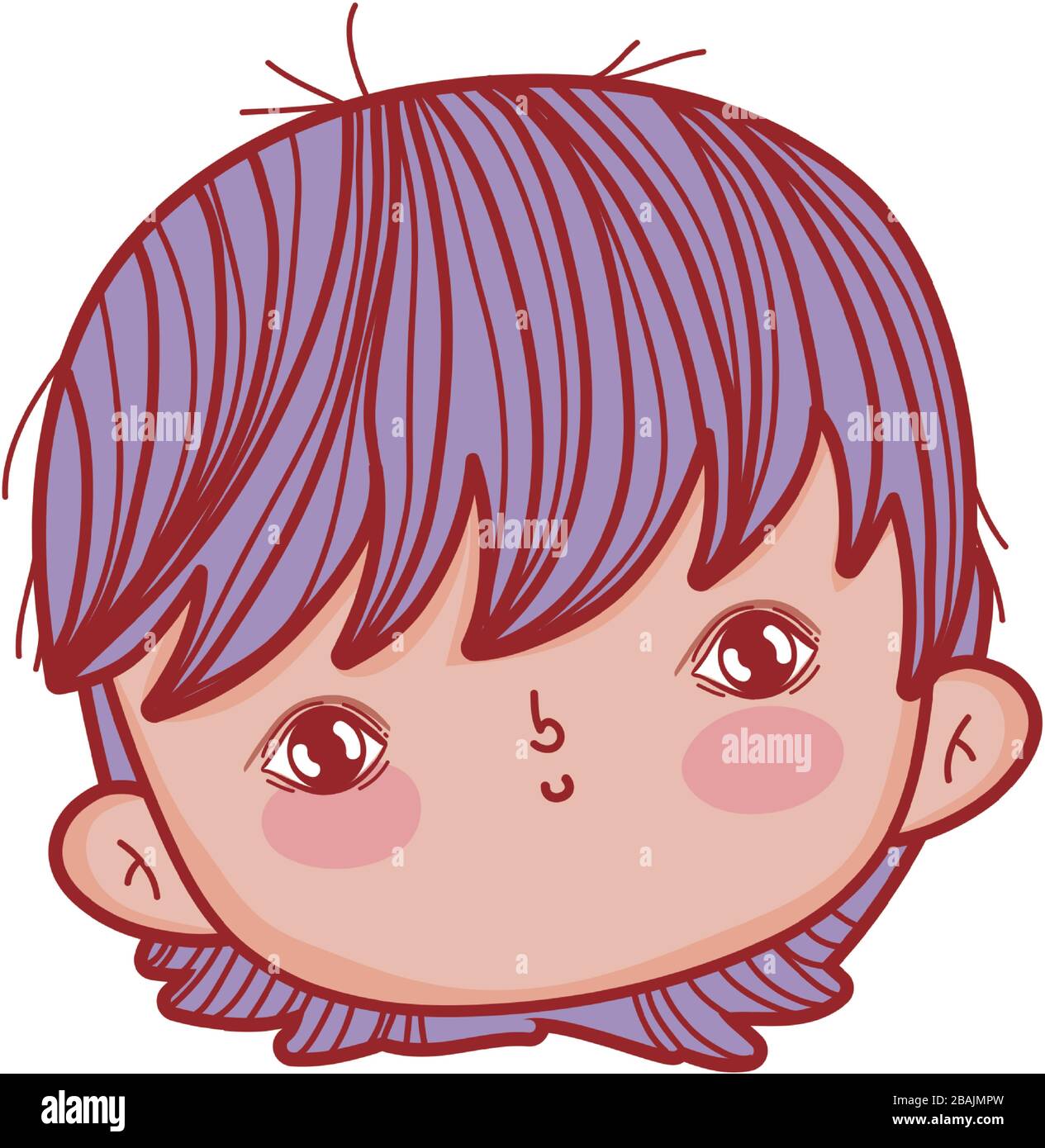 little face boy cartoon isolated icon design vector illustration Stock ...