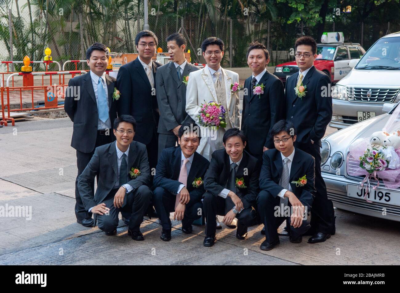 Groom and friends pre wedding in the street, Hong Kong wedding, Hong ...