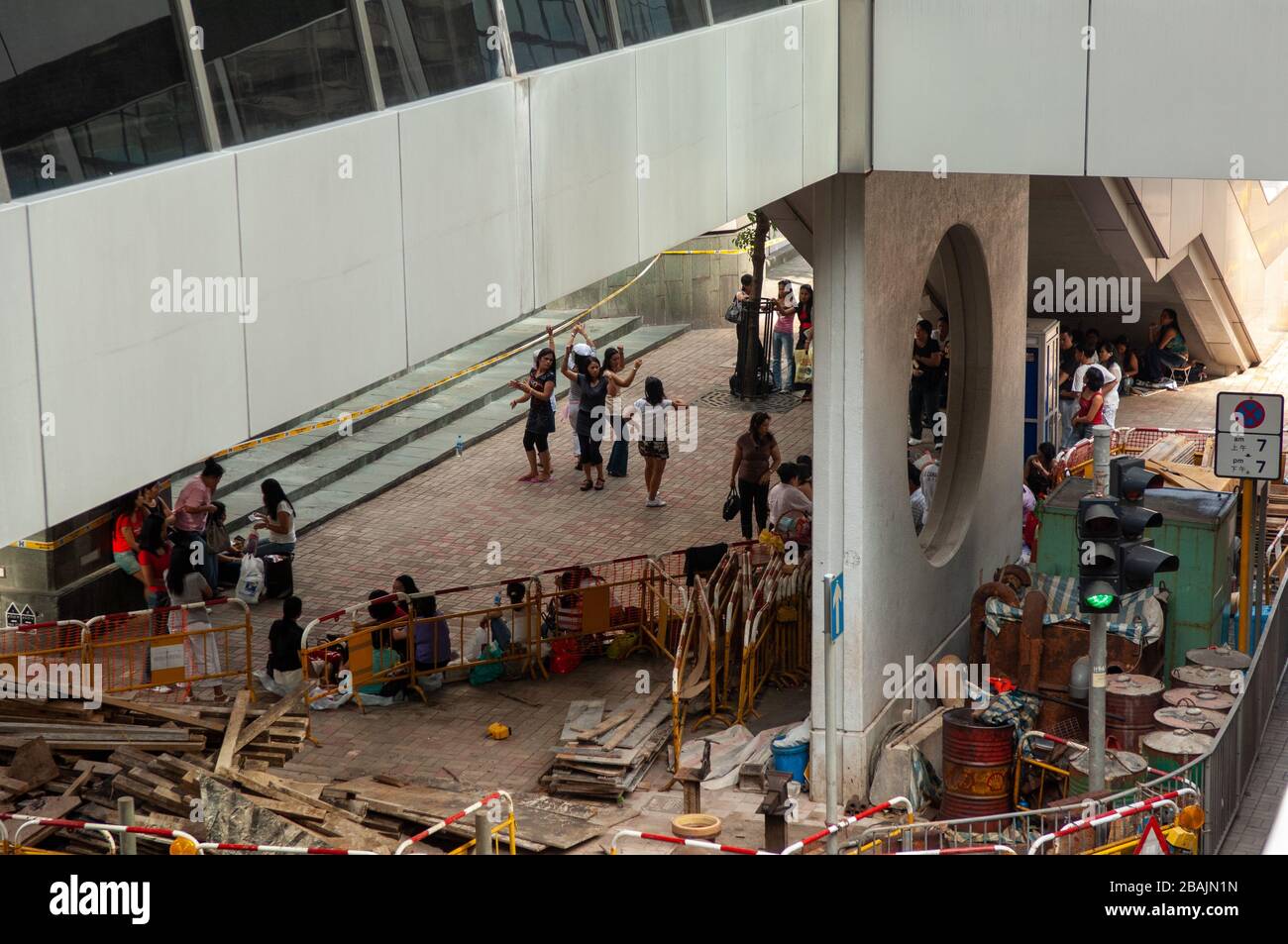 Foreign workers on their day off make the central area of Hong Kong ...