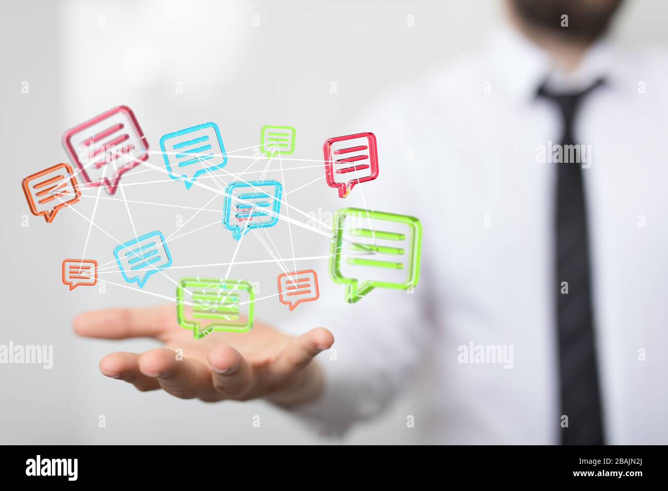 A speech bubbles. People Chatting. 3d illustration of a communication ...