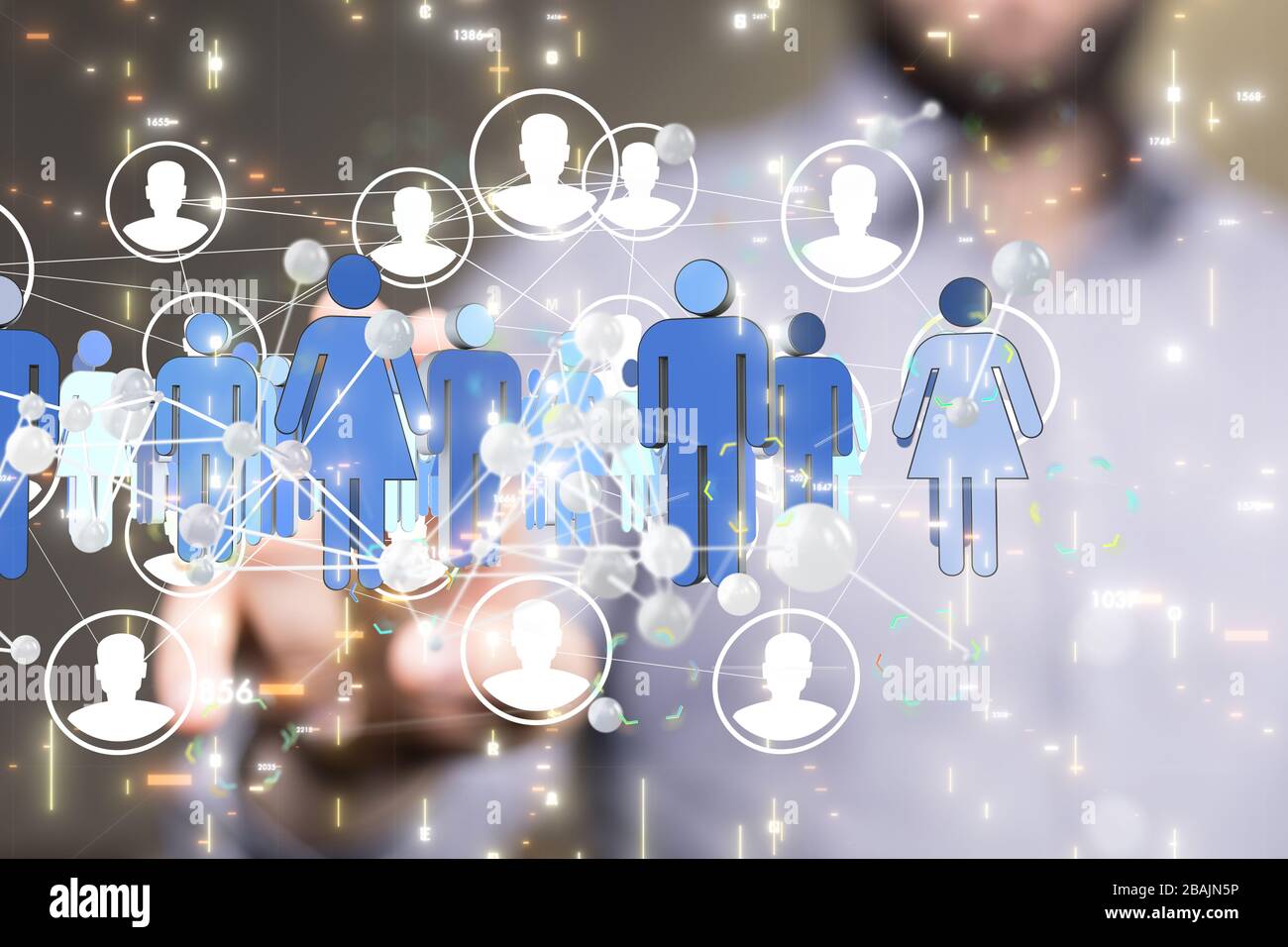 A Big data visualization. Network connection structure Stock Photo - Alamy