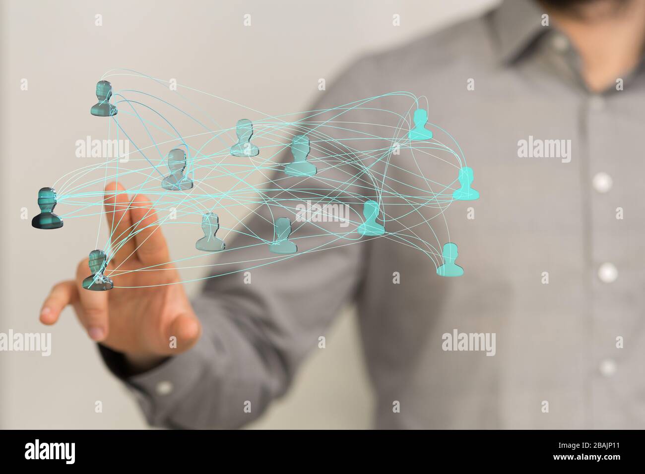 A Social Networking illustration team group digital Stock Photo - Alamy