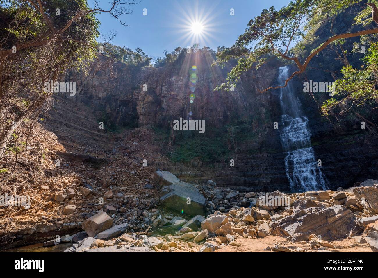 Damage caused by Cyclone Idai seen at Bridal Veil Falls, Chimanimani ...