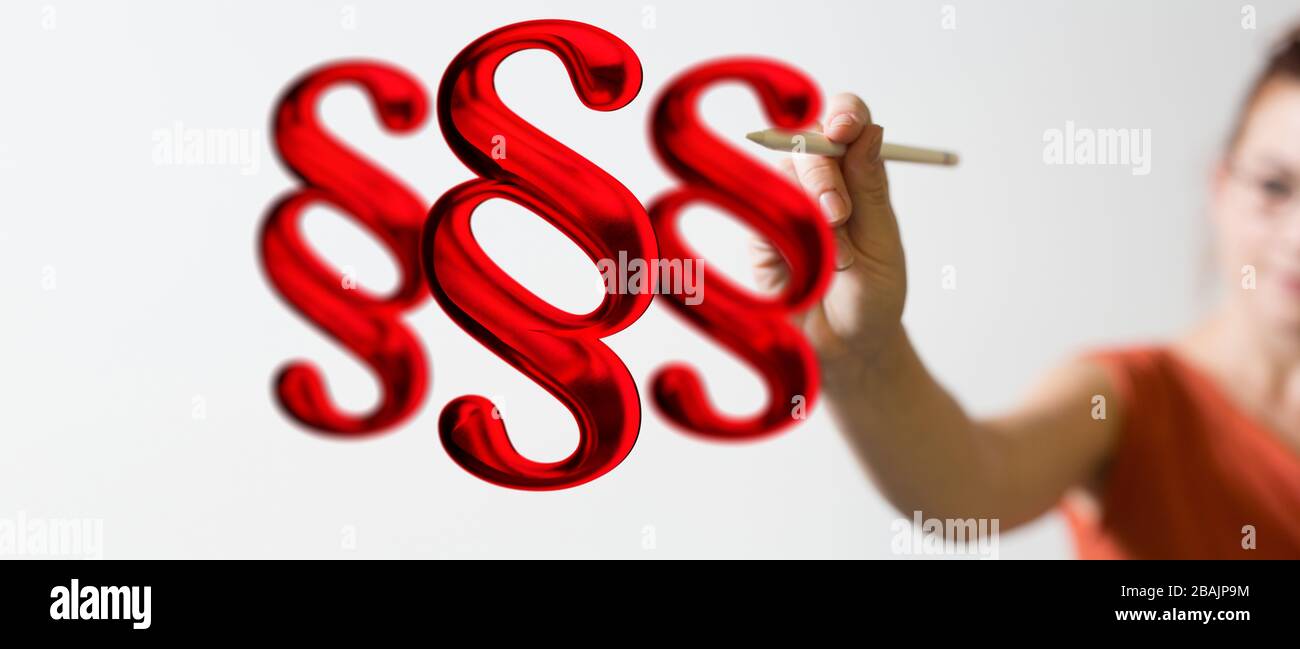 A symbol paragraph law sign digital in hand Stock Photo - Alamy