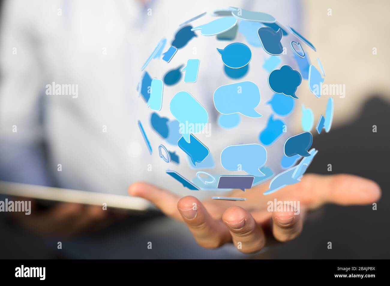 A speech bubbles. People Chatting. 3d illustration of a communication ...