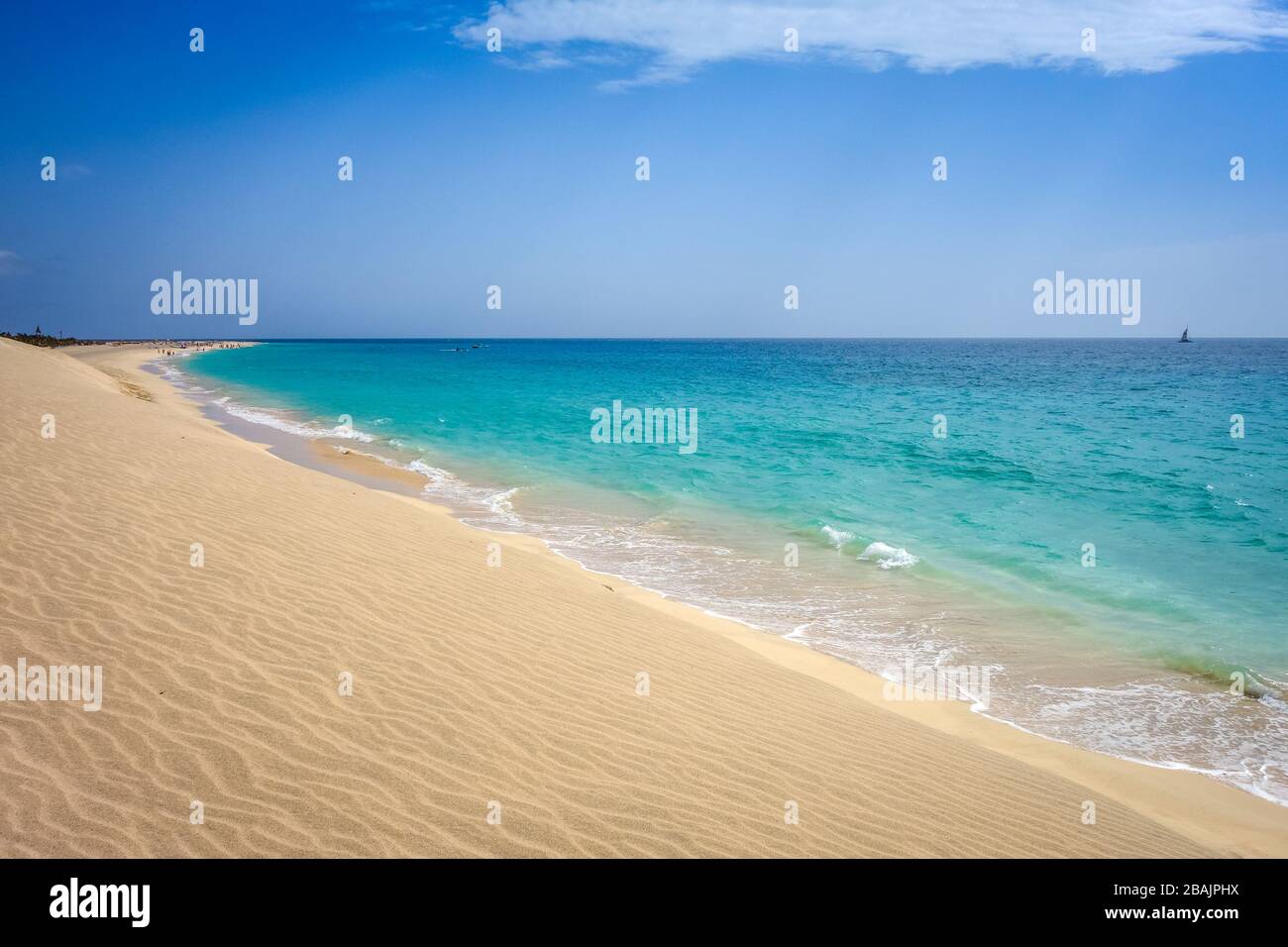 Ponta preta beach and dune in Santa Maria, Sal Island, Cape Verde ...