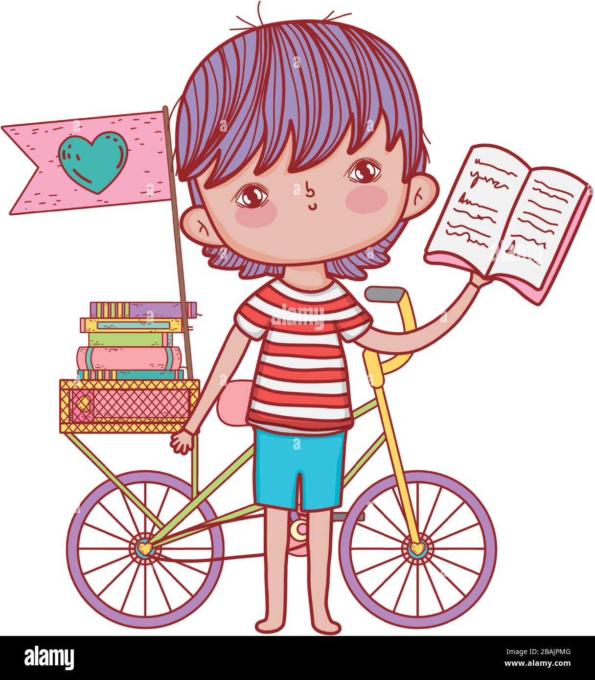 Teenage boy bike Stock Vector Images - Alamy