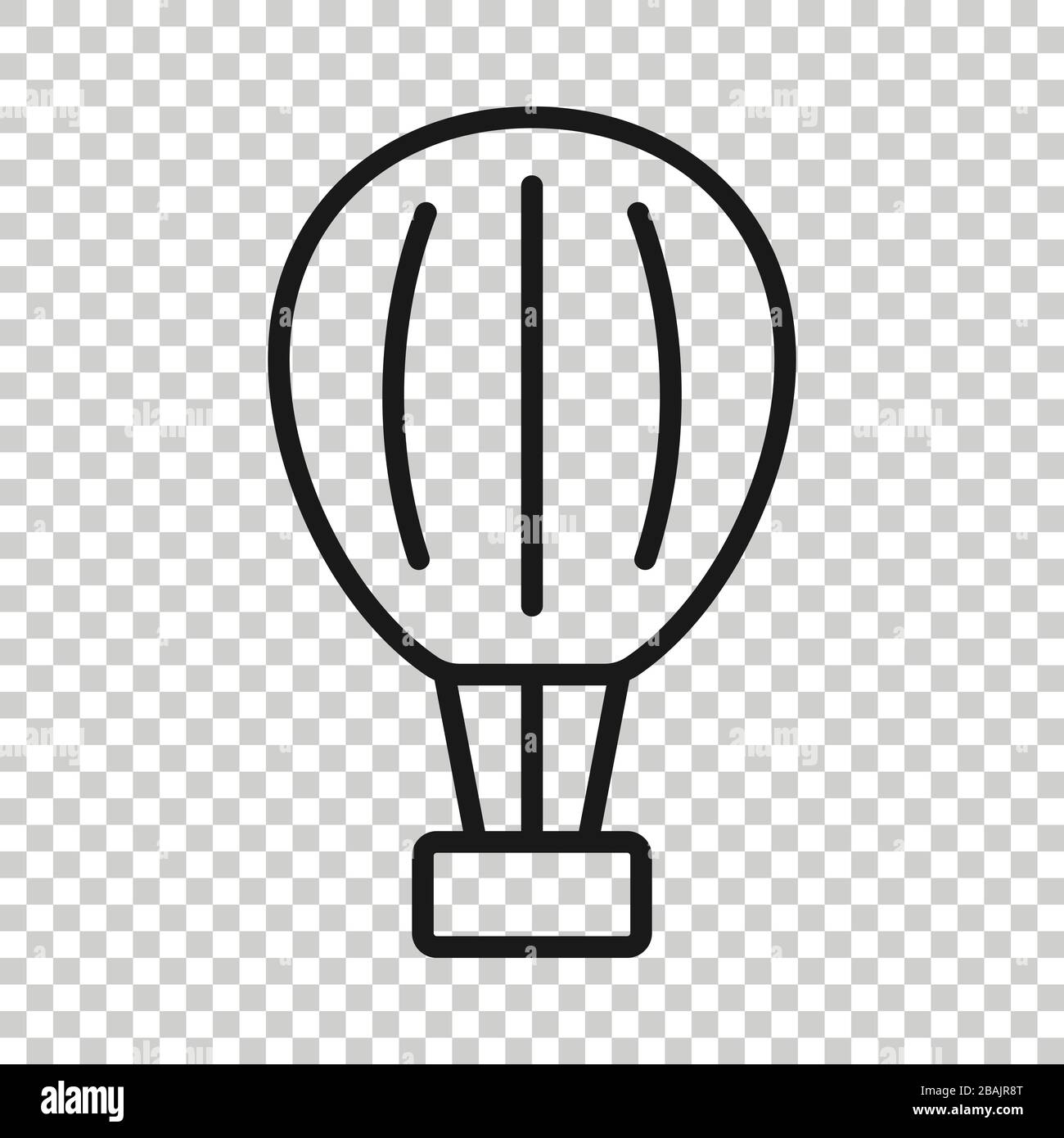 Air balloon icon in flat style. Aerostat vector illustration on white ...