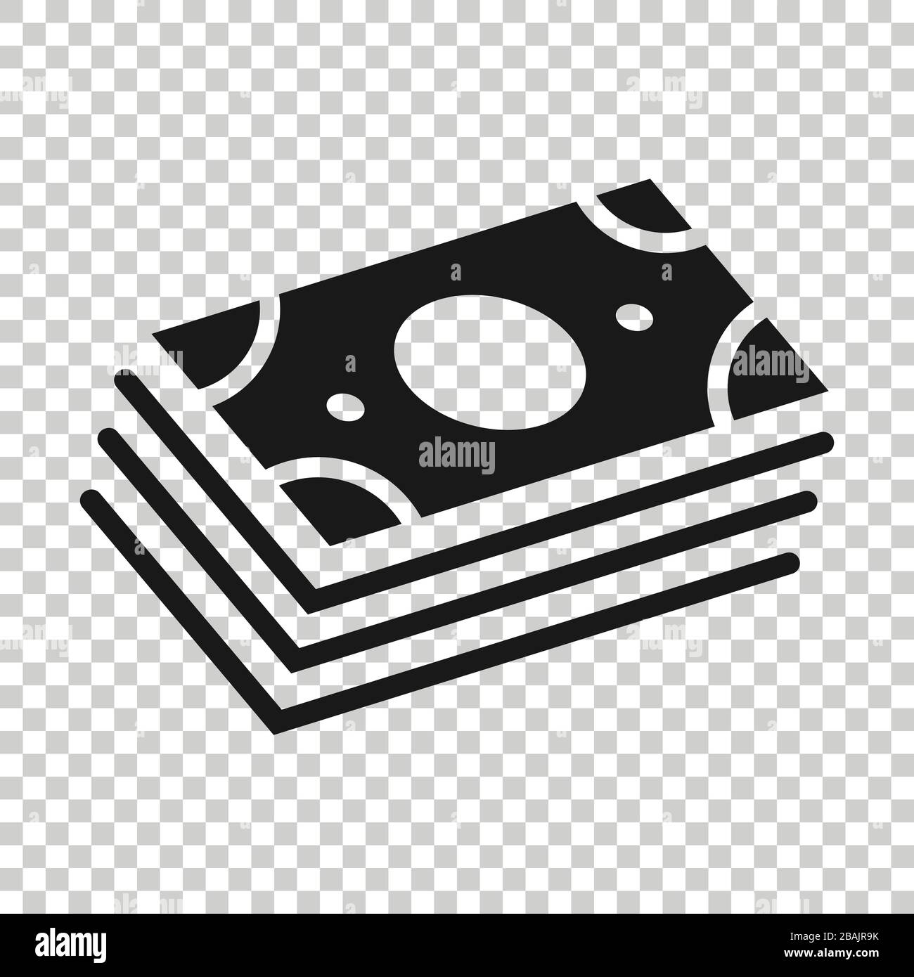 Money stack icon in flat style. Exchange cash vector illustration on ...