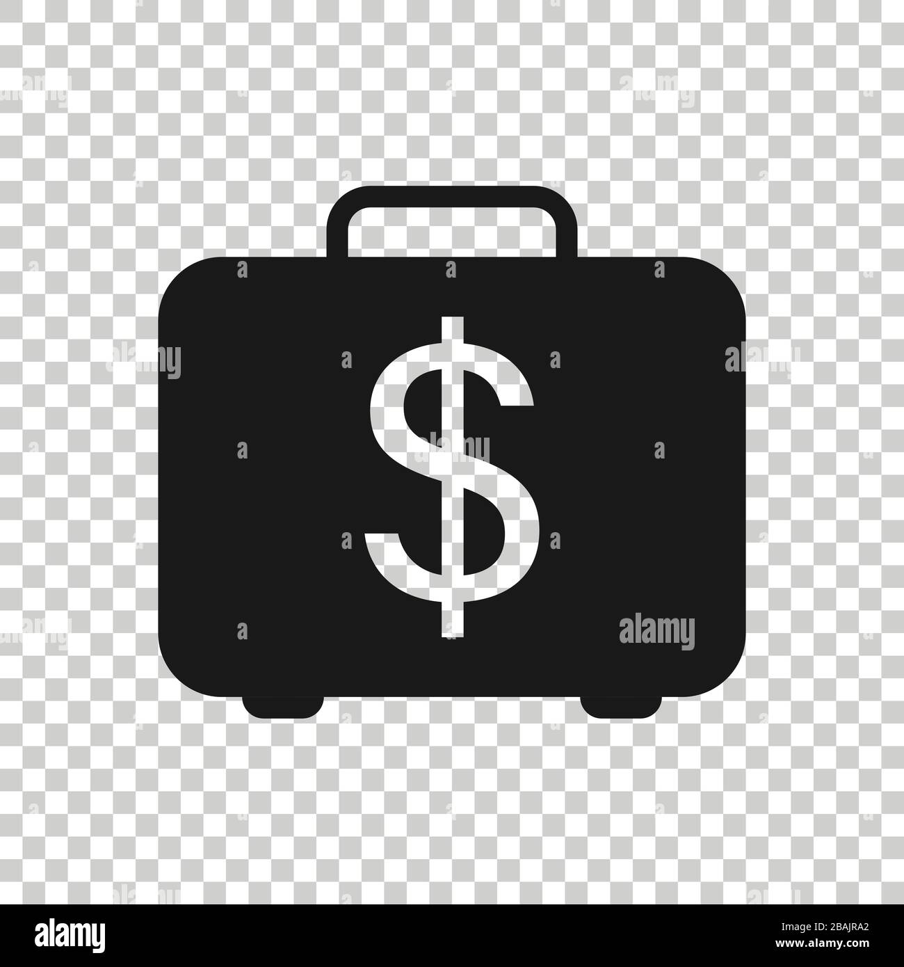 Money briefcase icon in flat style. Cash box vector illustration on ...