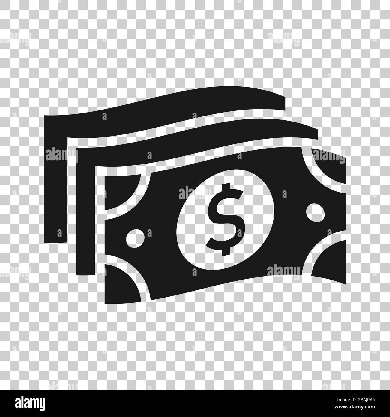 Money stack icon in flat style. Exchange cash vector illustration on ...