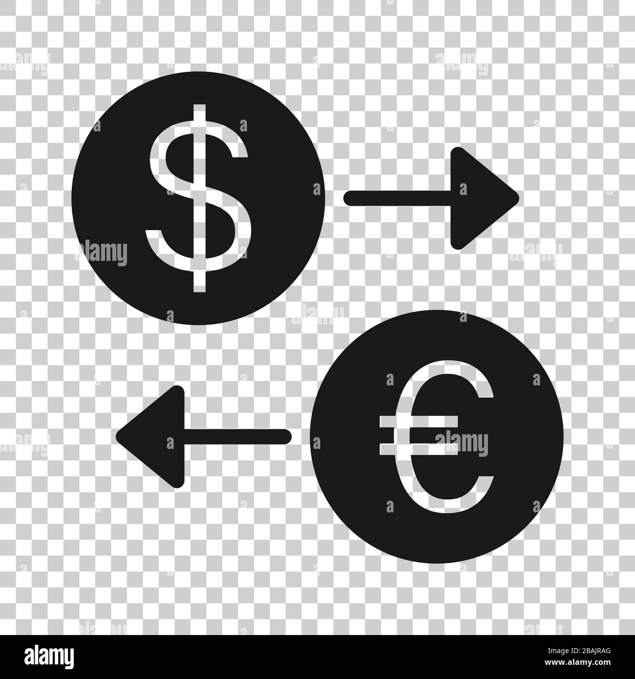 Currency exchange icon in flat style. Dollar euro transfer vector ...