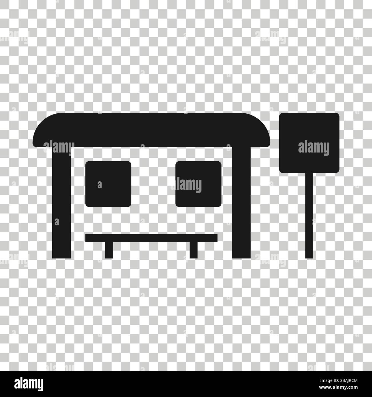 Bus station icon in flat style. Auto stop vector illustration on white ...