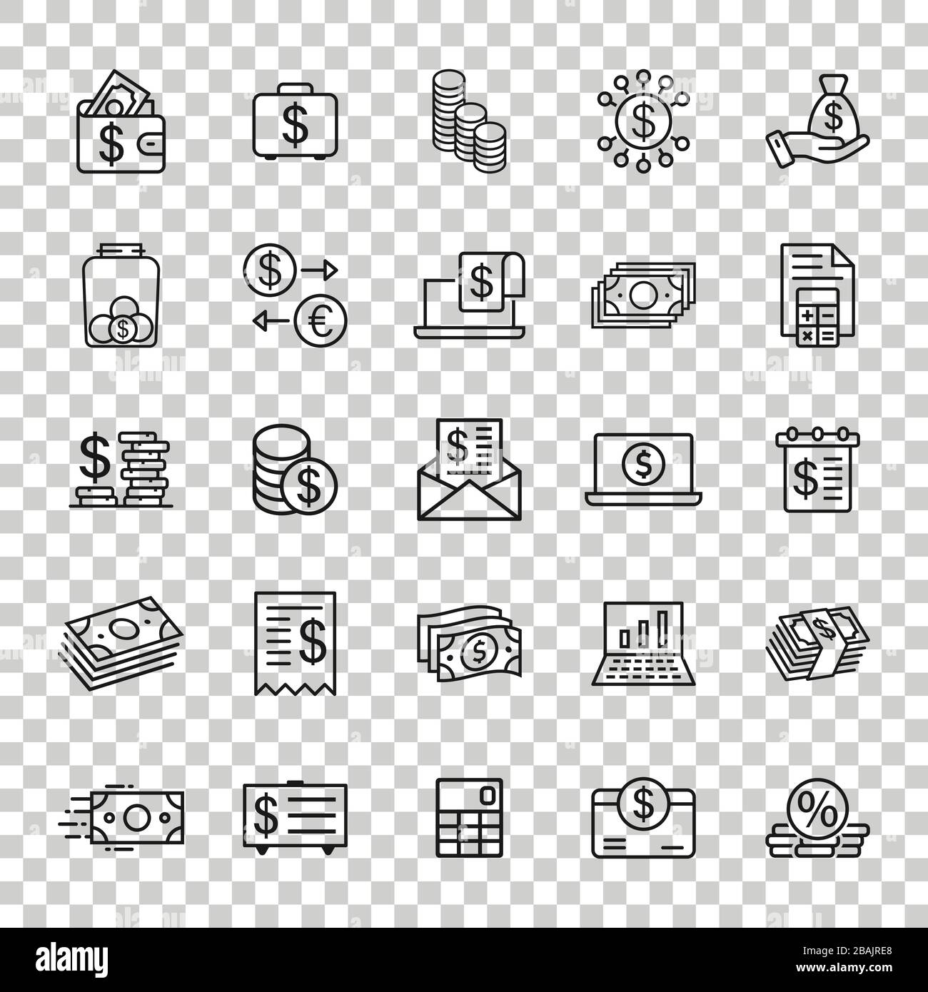 Money finance icon set in flat style. Payment vector illustration on ...