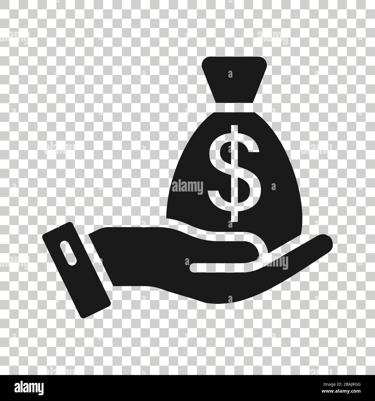 Remuneration icon in flat style. Money in hand vector illustration on ...