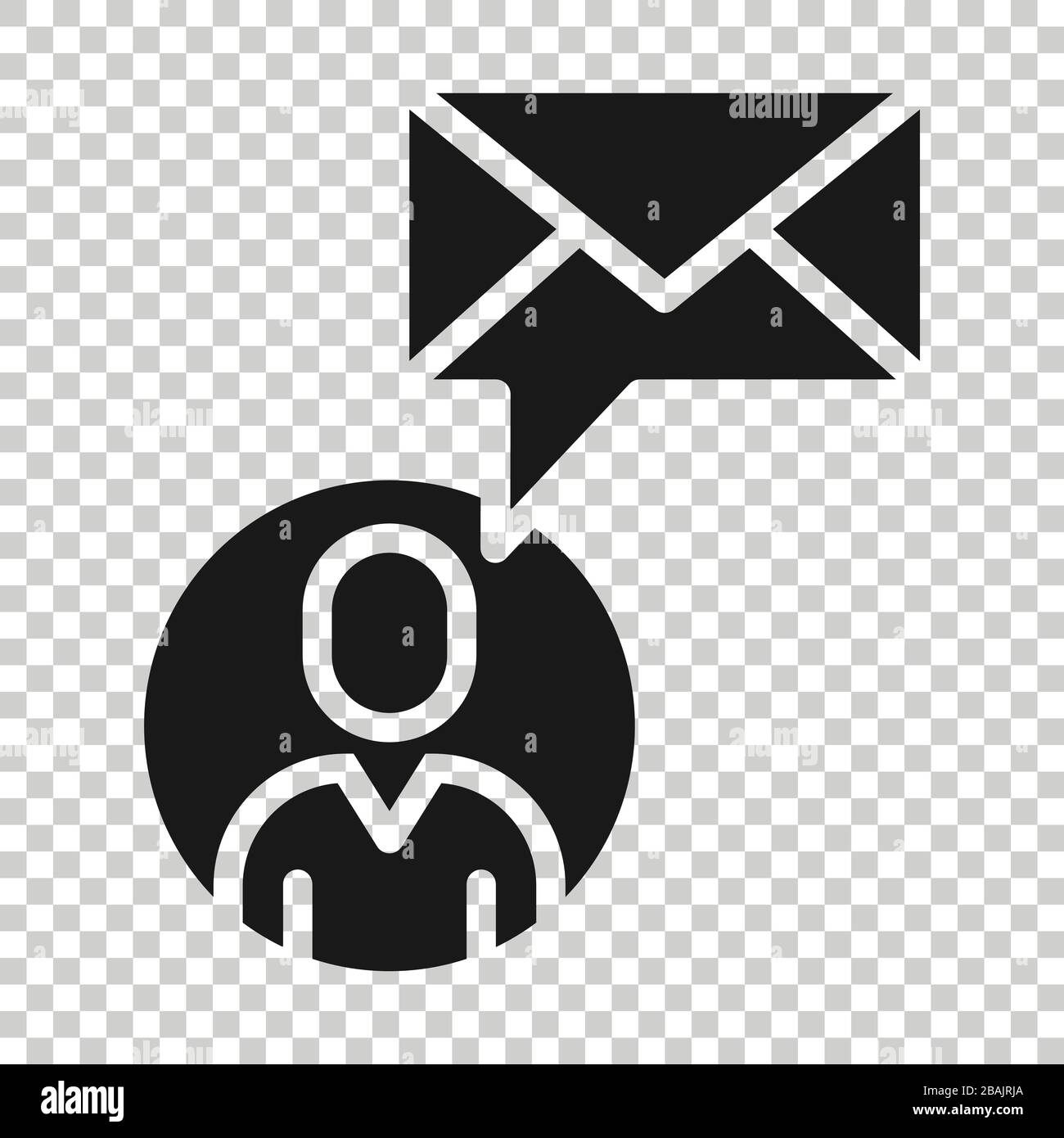 People with envelope icon in flat style. Email receive vector ...