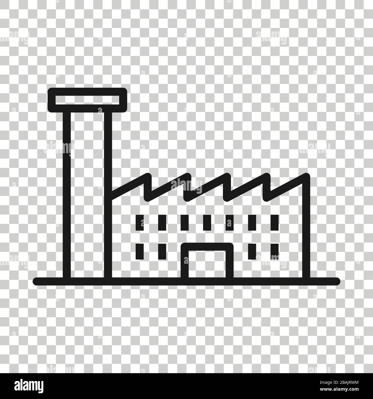 Factory building icon in flat style. Industry vector illustration on ...