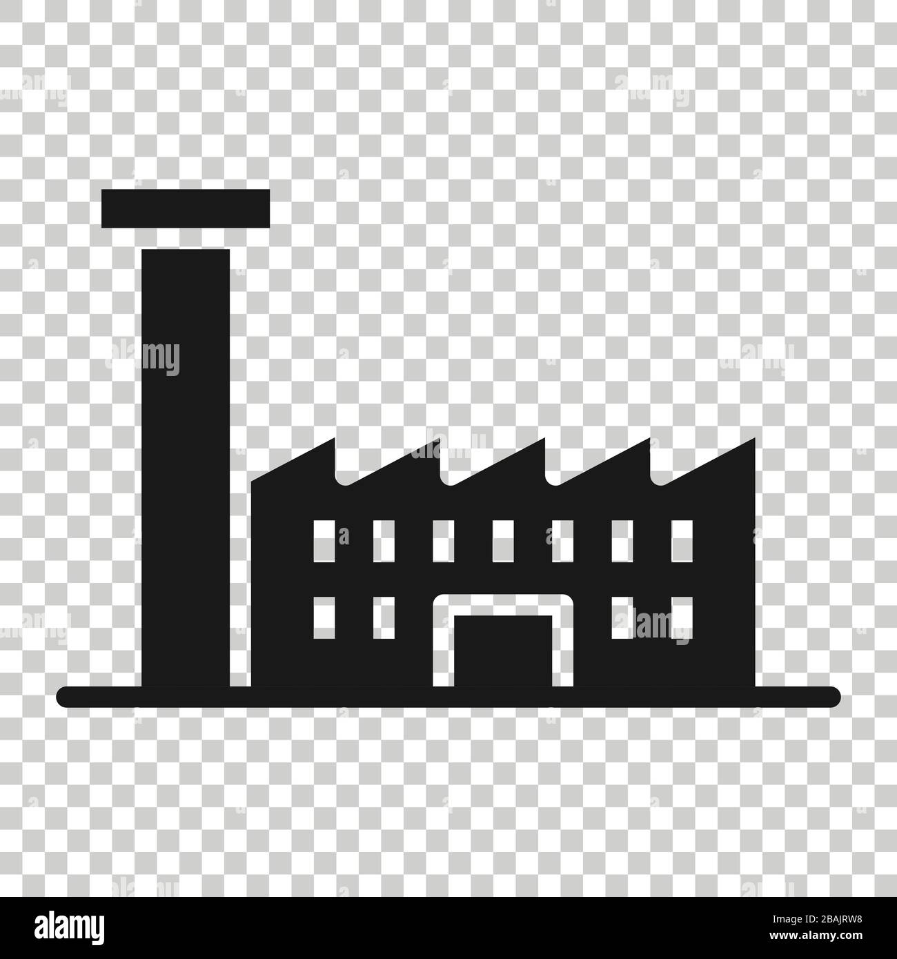 Factory building icon in flat style. Industry vector illustration on ...