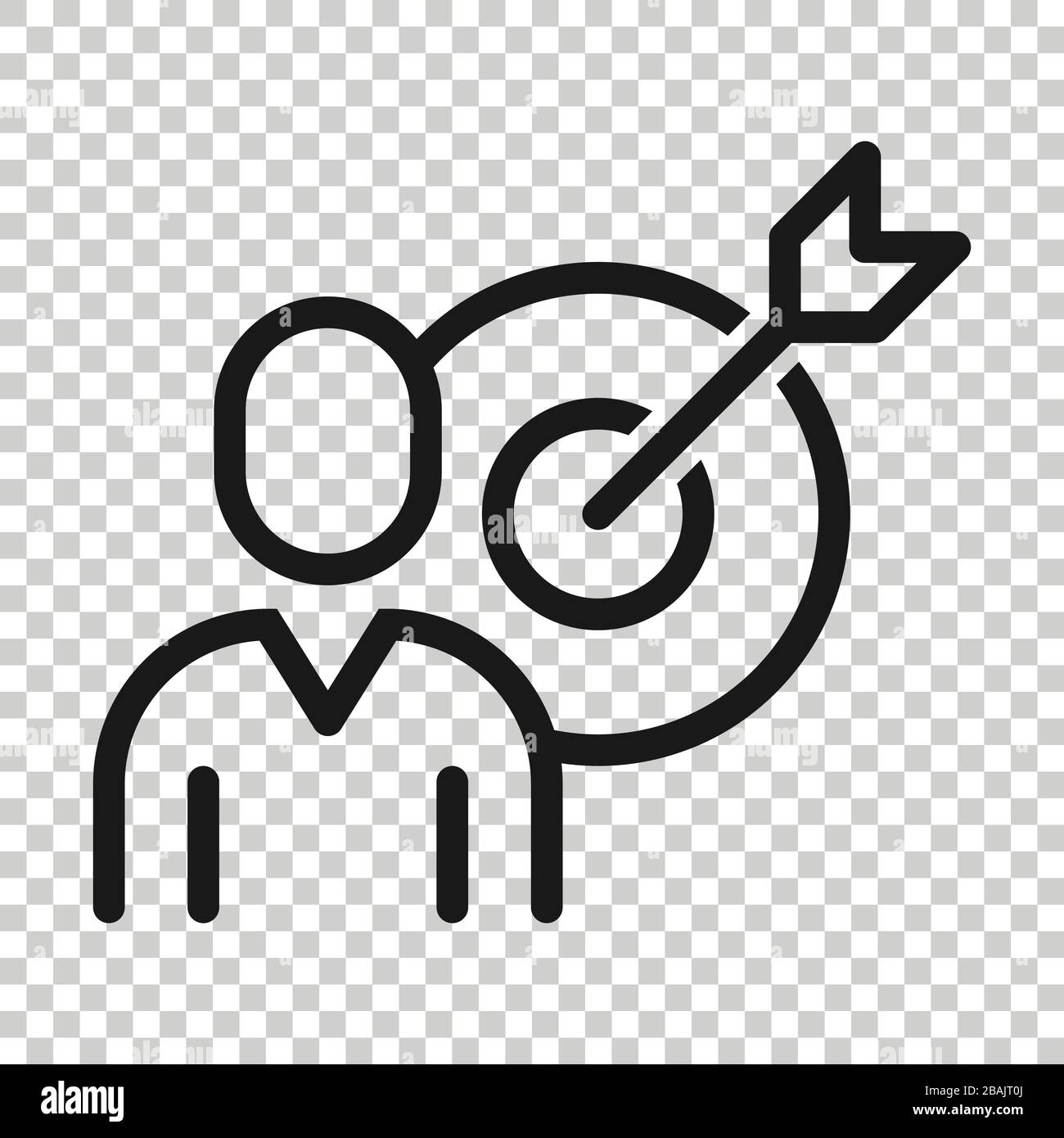 People target icon in flat style. Search human vector illustration on ...