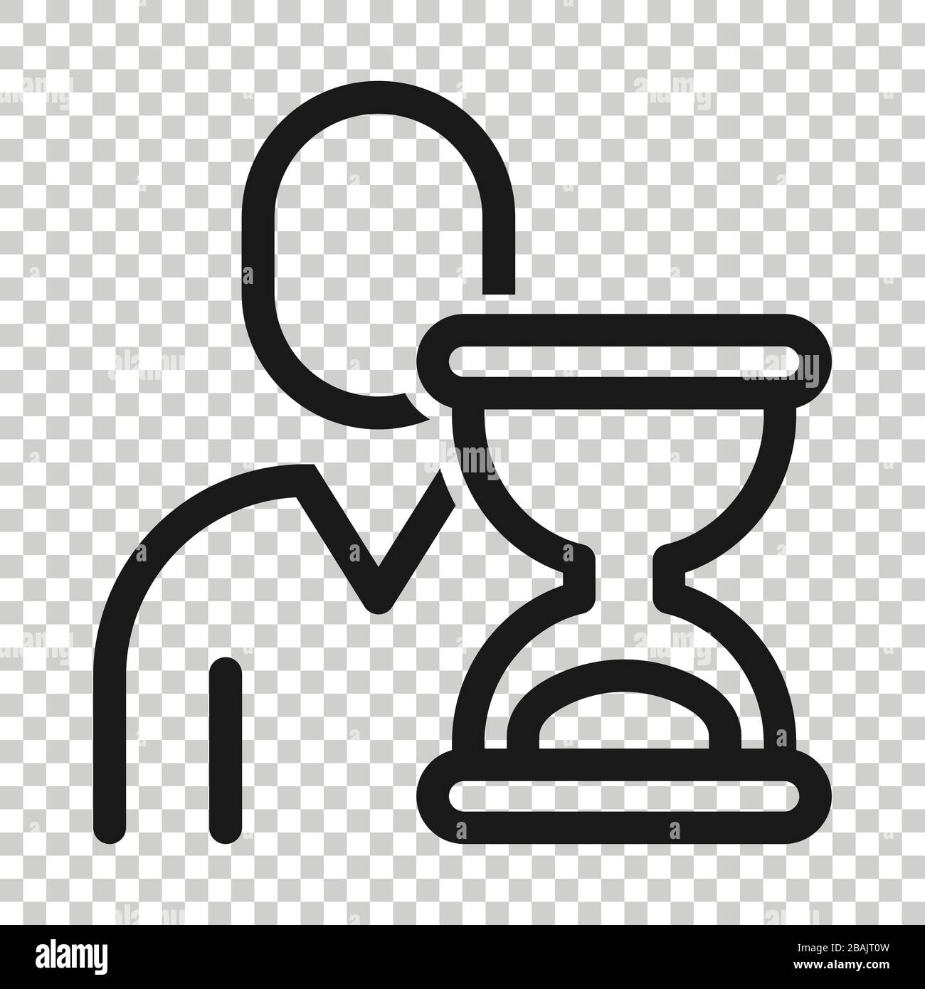 People and clock icon in flat style. User time vector illustration on ...