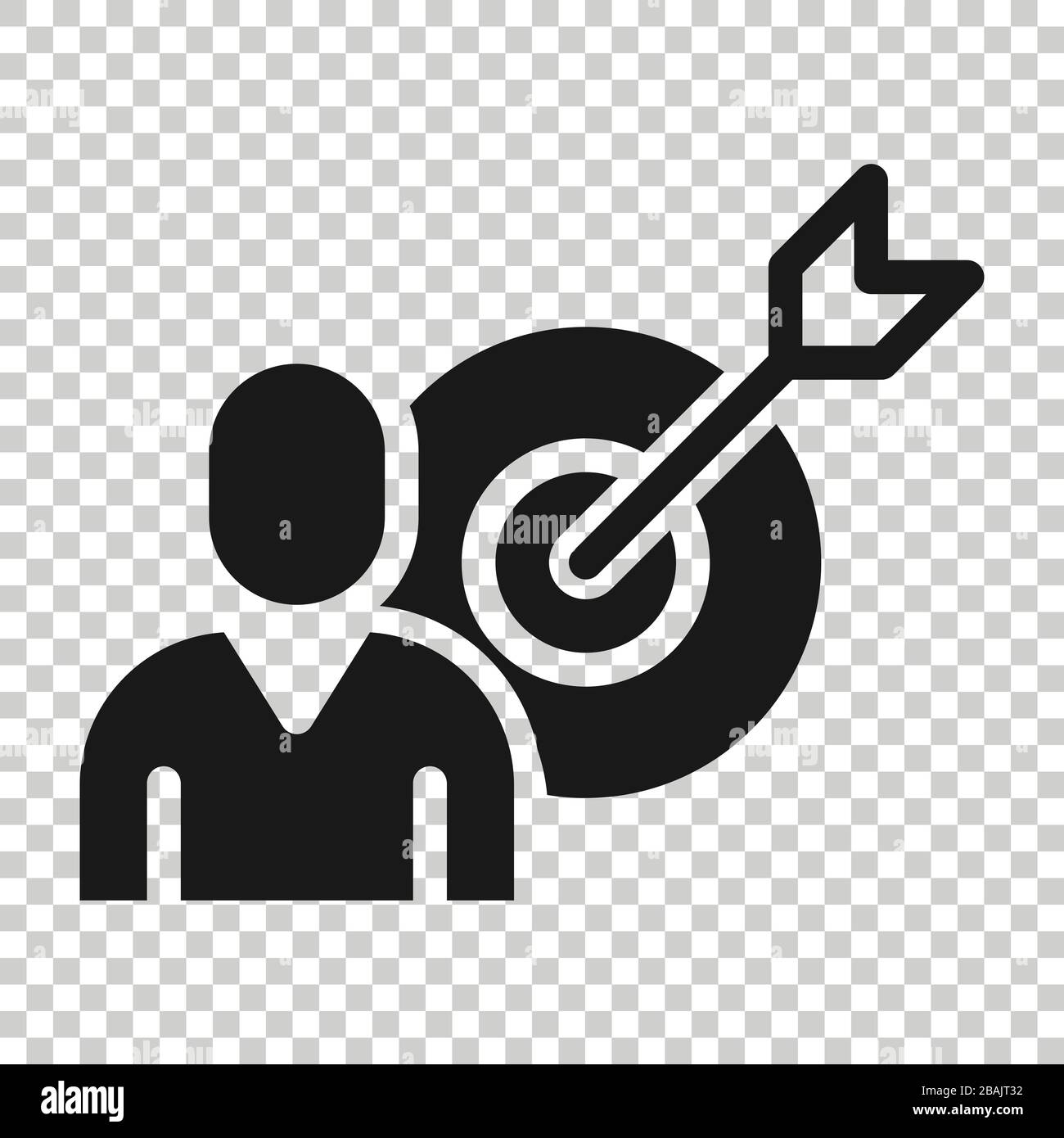 People target icon in flat style. Search human vector illustration on ...