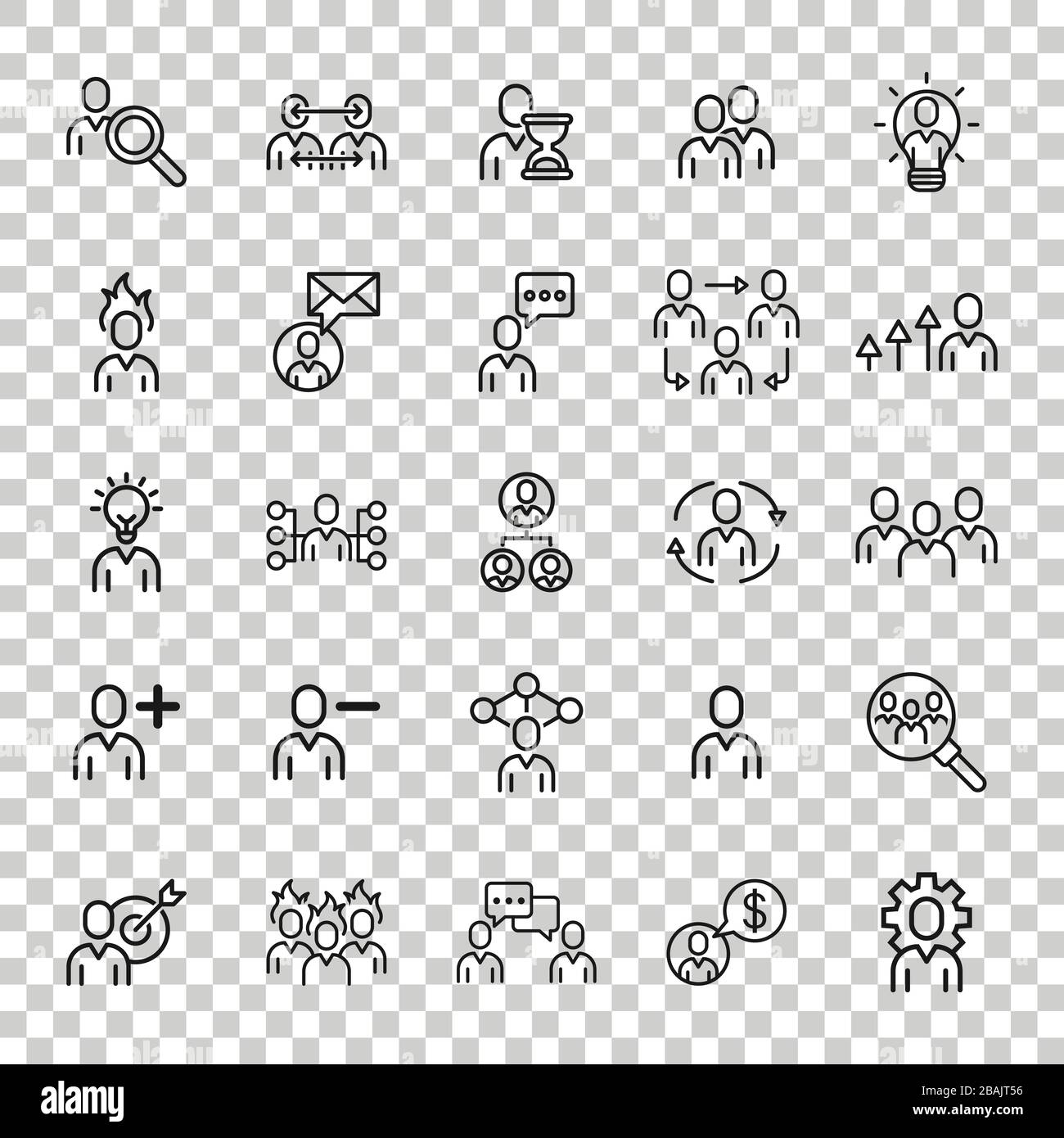 People leadership icon set in line style. Person collection vector ...