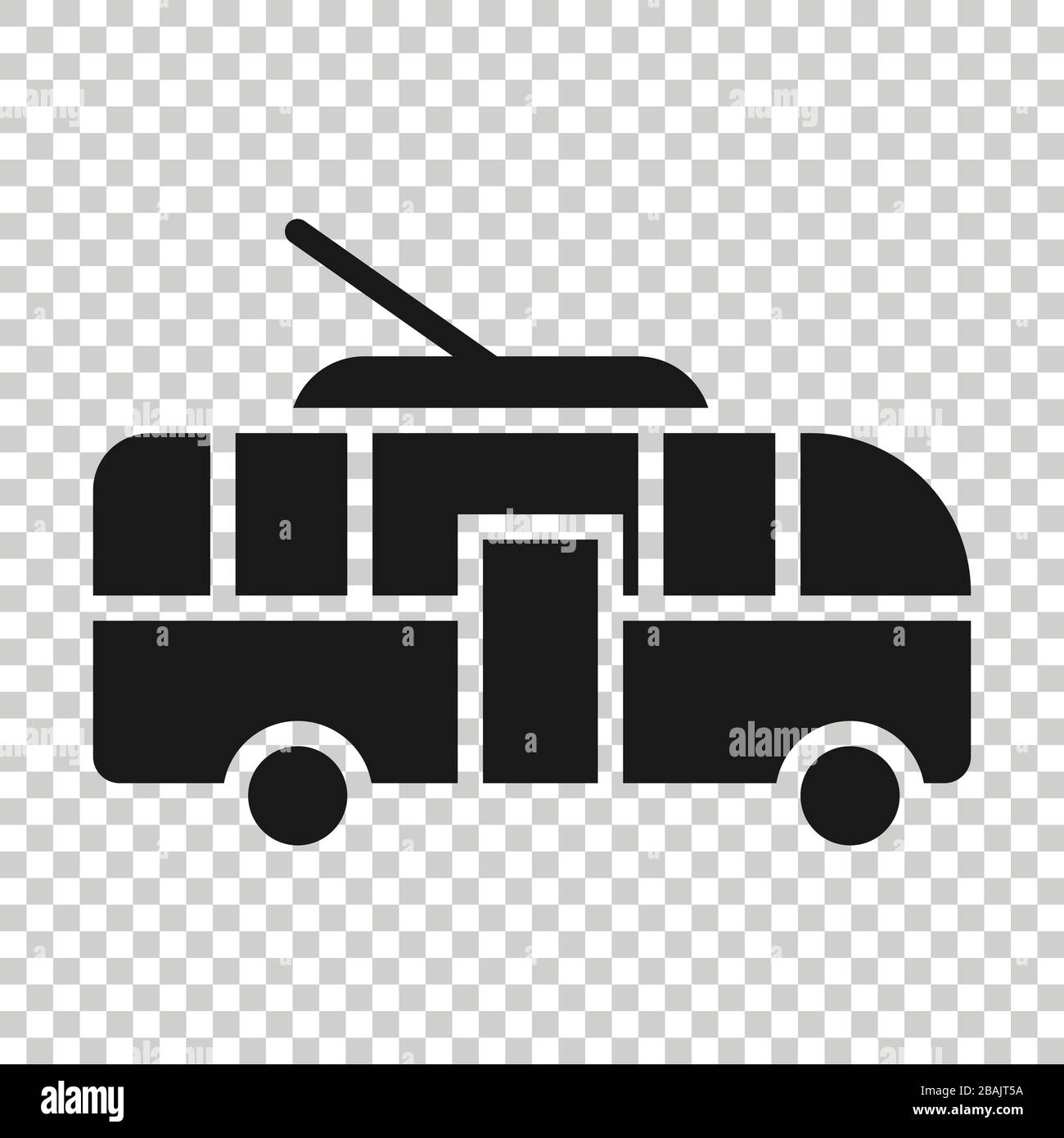 Trolleybus icon in flat style. Trolley bus vector illustration on white ... Trolleybus icon in flat style. Trolley bus vector illustration on white ...
