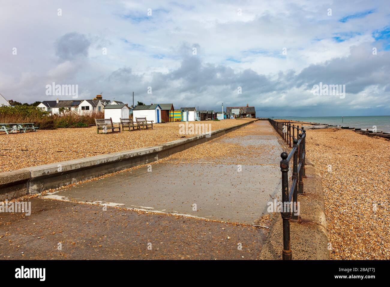 The attractive beach of Kingsdown, between Deal and Dover with views of ...