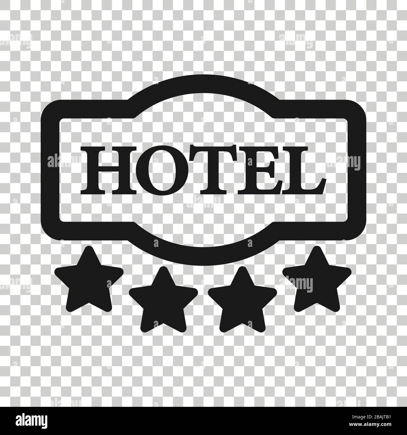 Hotel 4 stars sign icon in flat style. Inn vector illustration on white ...