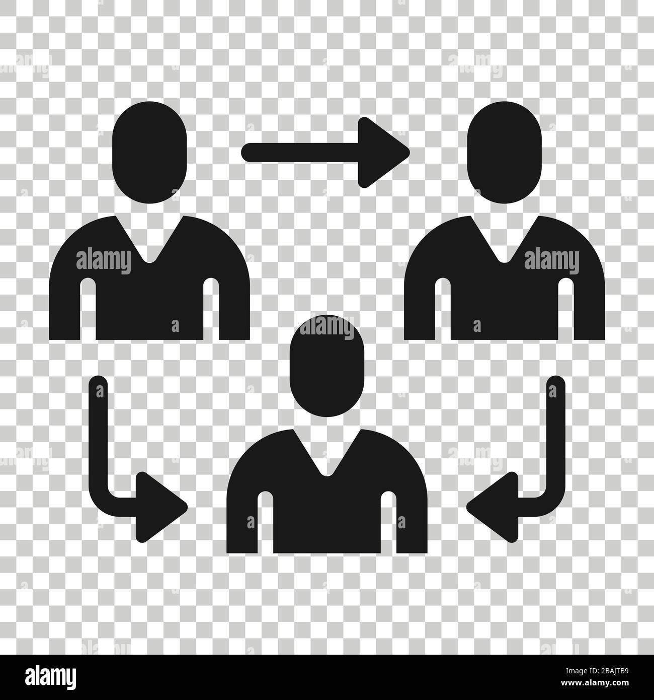 People referral icon in flat style. Business communication vector ...