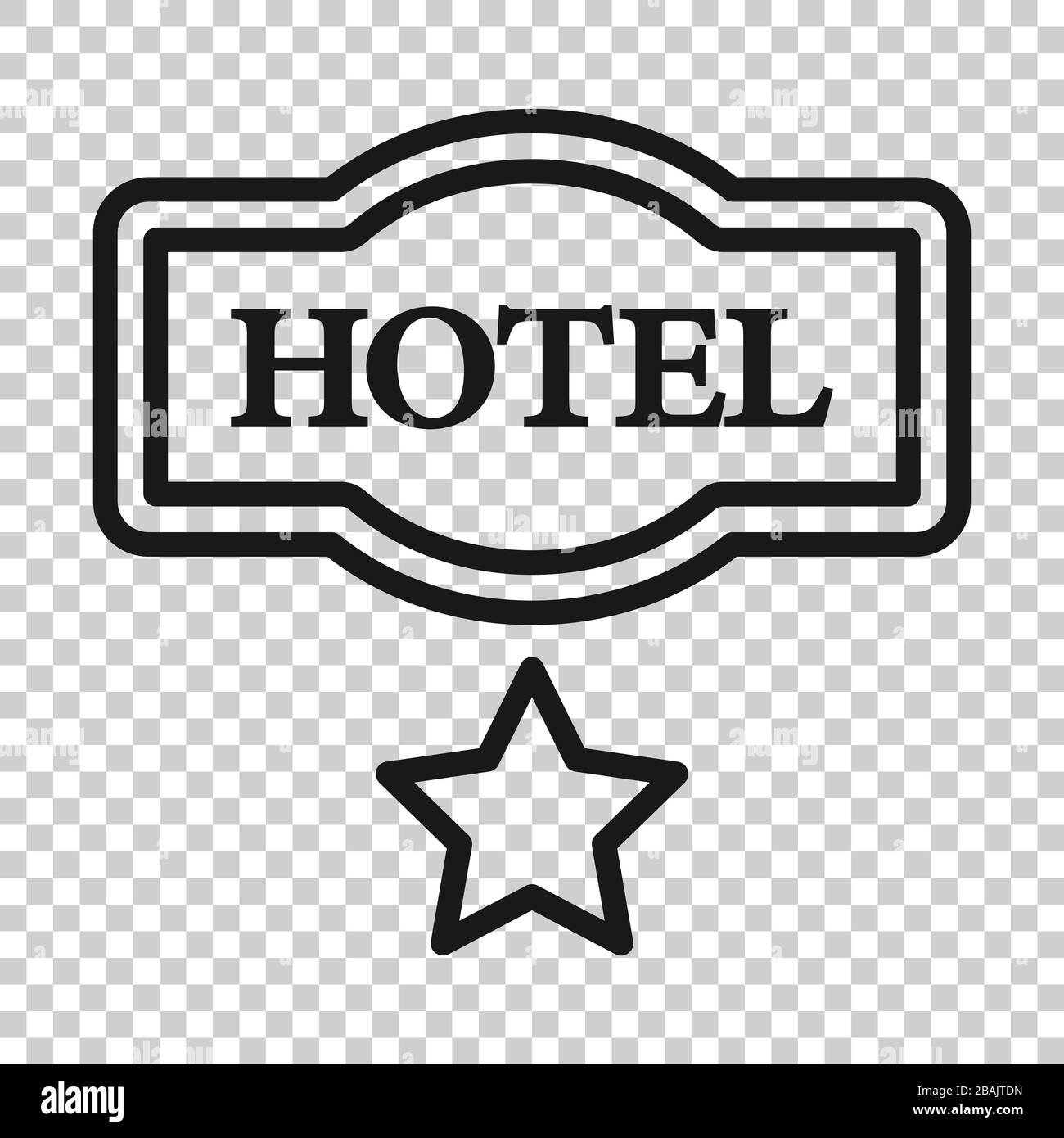 Hotel 1 star sign icon in flat style. Inn vector illustration on white ...