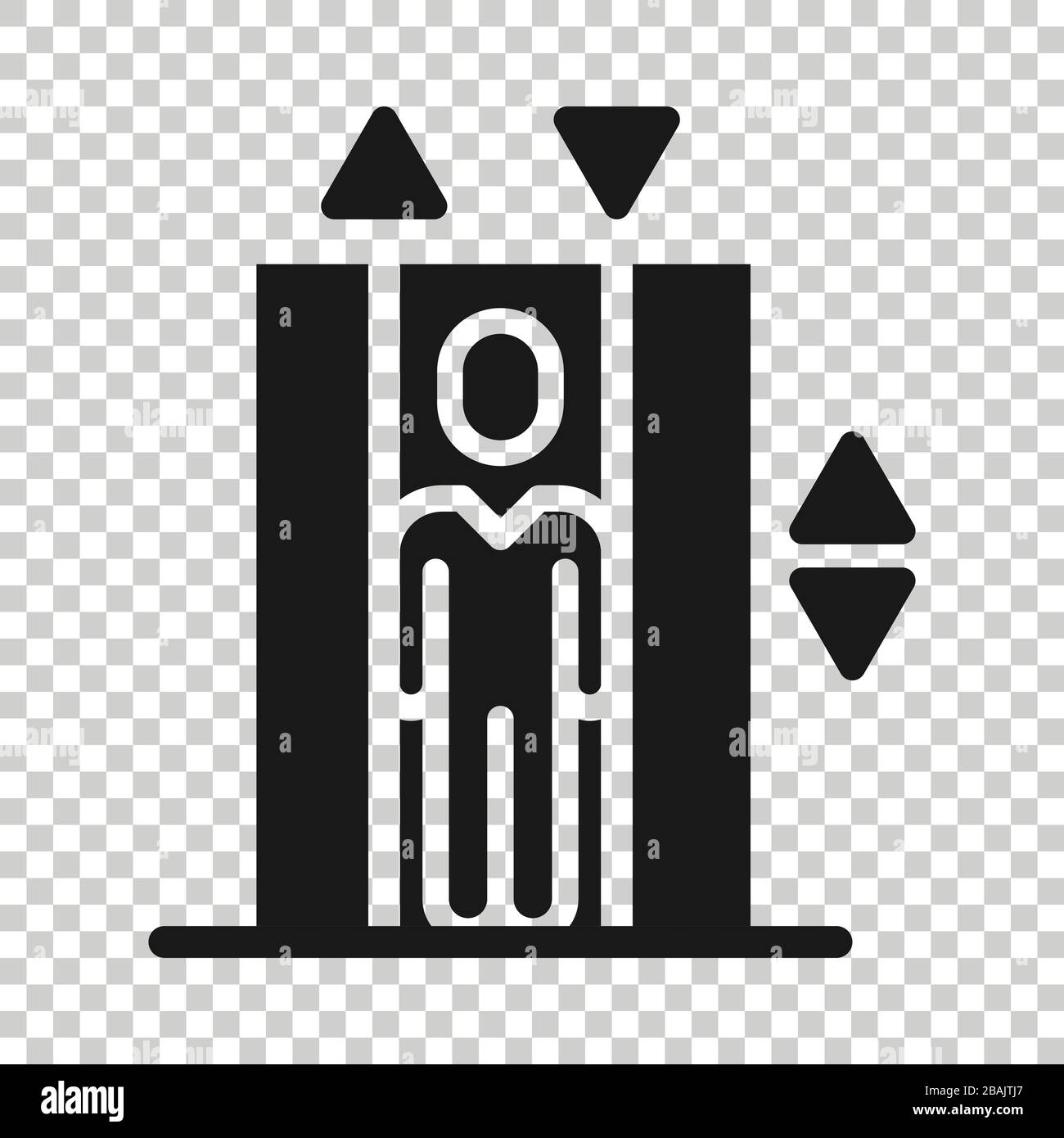 Elevator icon in flat style. Lift vector illustration on white isolated ...