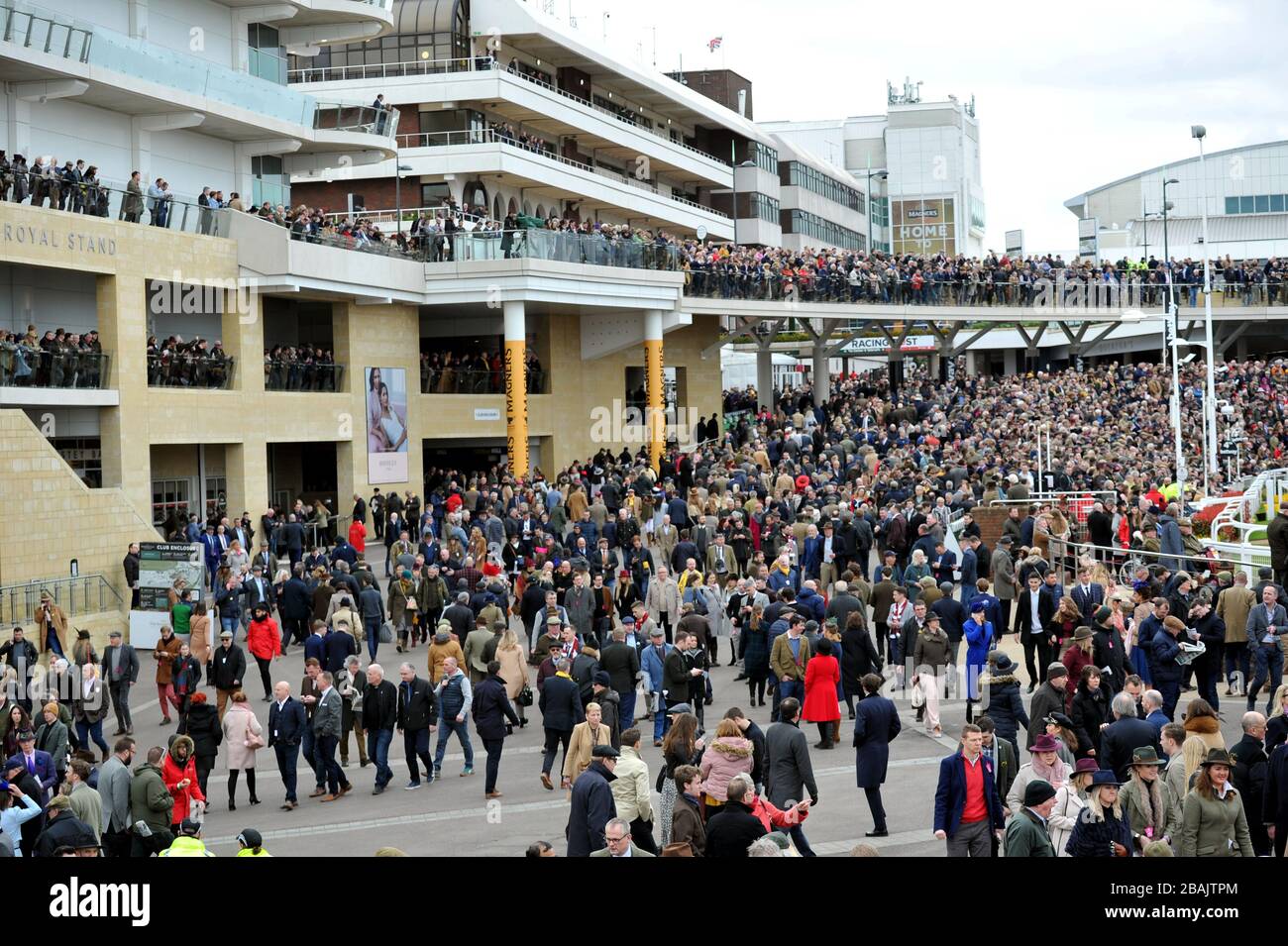 Crowds gather at Cheltenham Racecourse for the 2020 Festival of racing ...