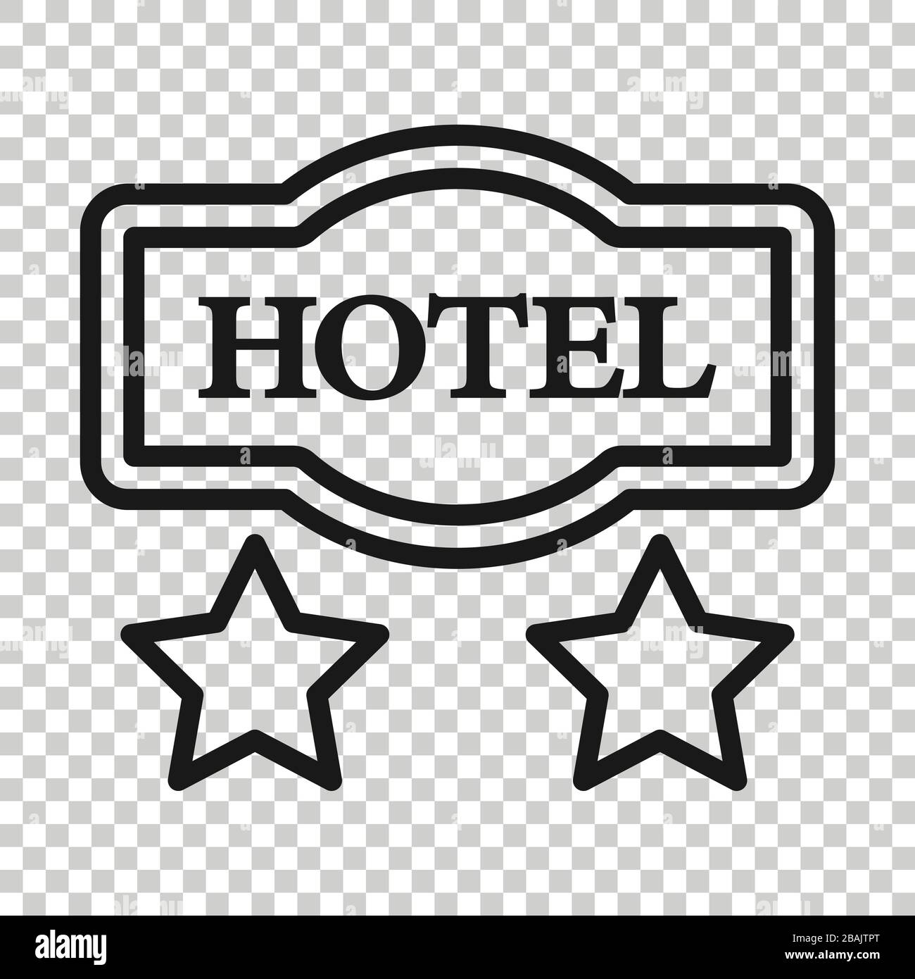 Hotel 2 stars sign icon in flat style. Inn vector illustration on white ...