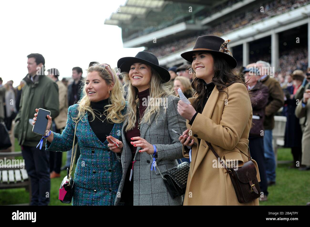 Crowds gather at Cheltenham Racecourse for the 2020 Festival of racing ...