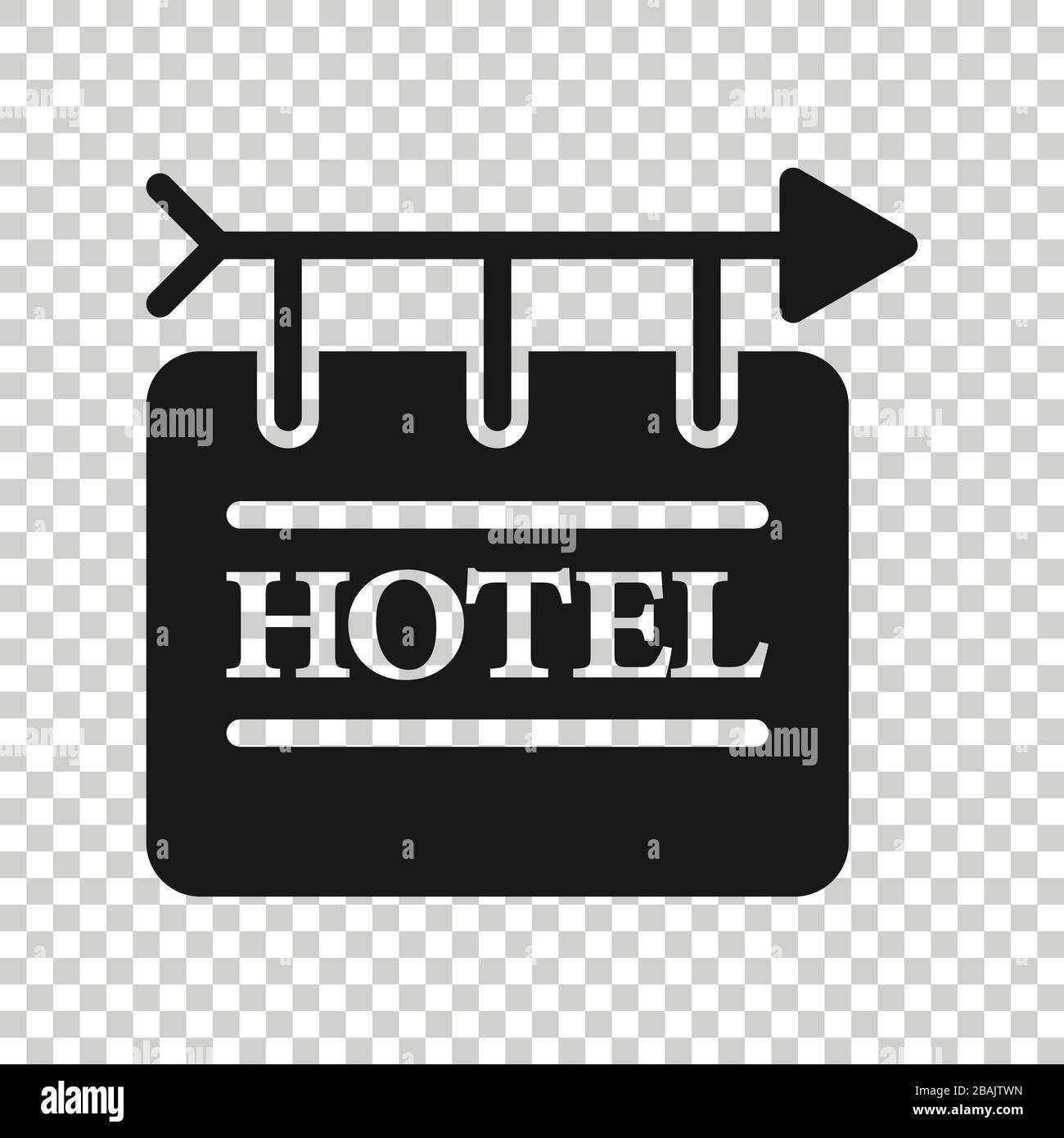 Hotel sign icon in flat style. Inn vector illustration on white ...