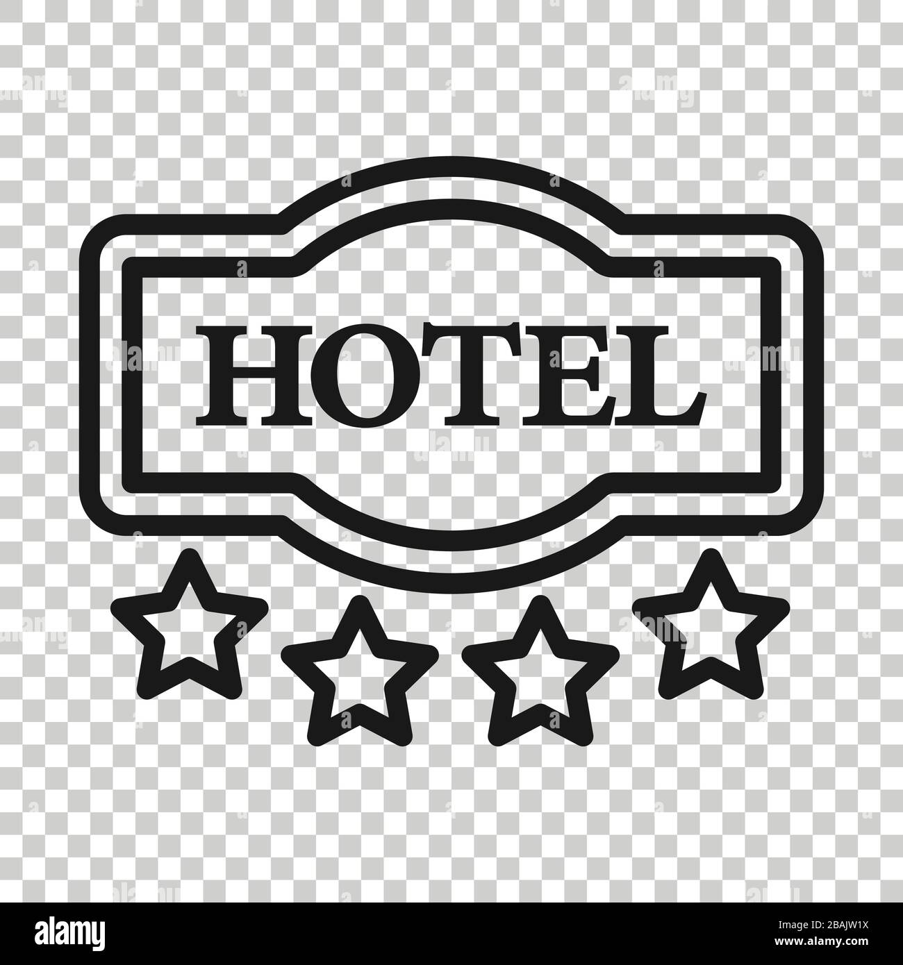 Hotel 4 stars sign icon in flat style. Inn vector illustration on white ...
