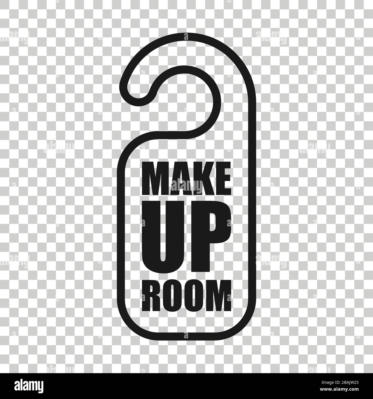 Make up room hotel sign icon in flat style. Inn vector illustration on ...