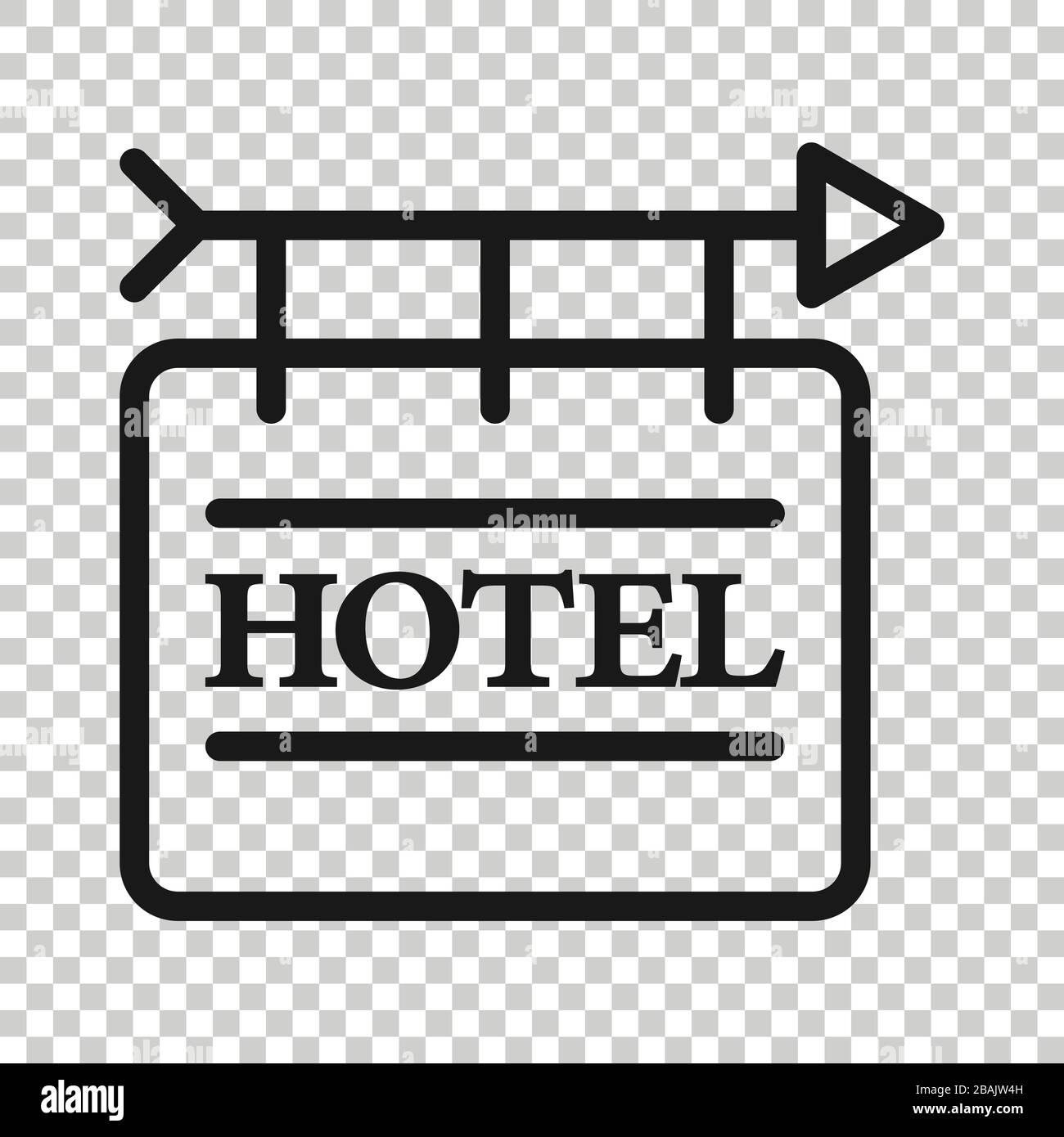 Hotel sign icon in flat style. Inn vector illustration on white ...