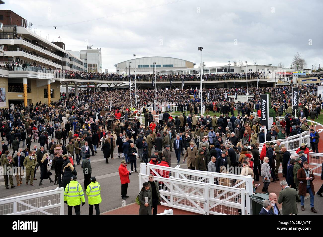 Crowds gather at Cheltenham Racecourse for the 2020 Festival of racing ...