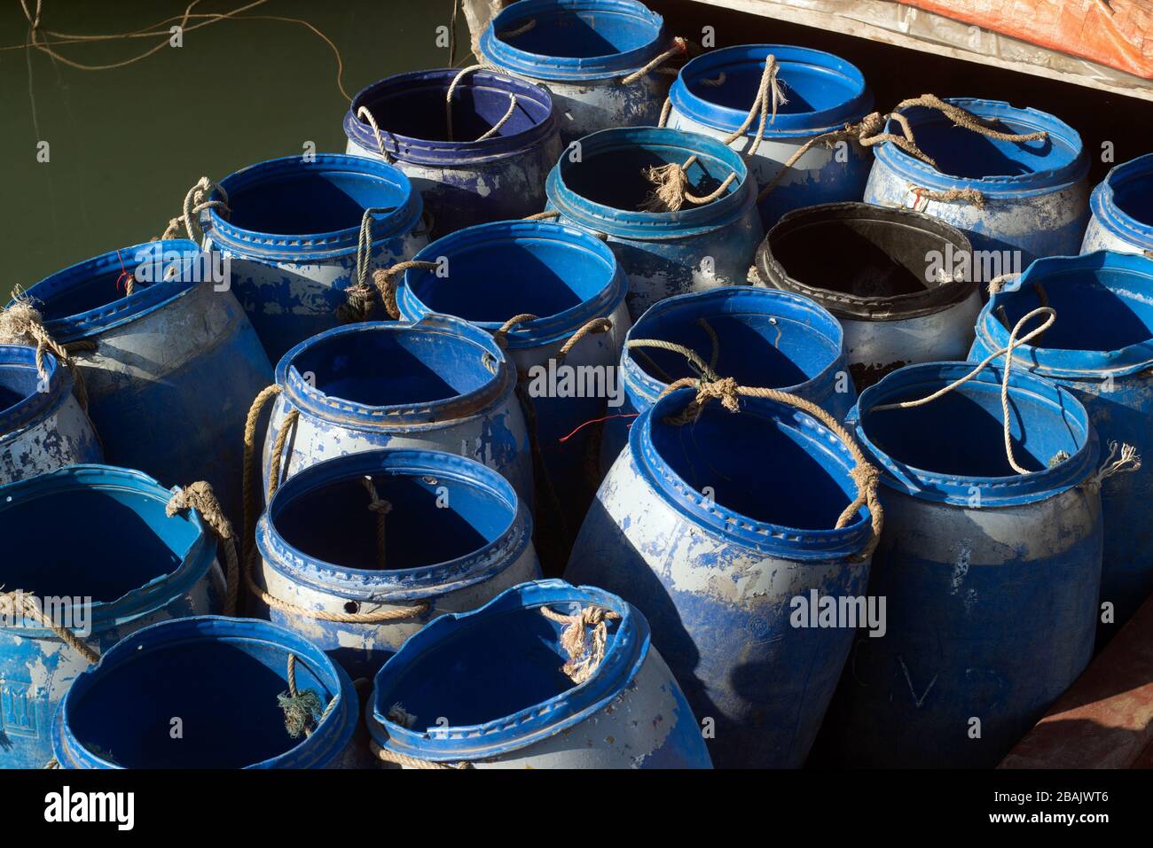 Old plastic fishing containers hi-res stock photography and images - Alamy