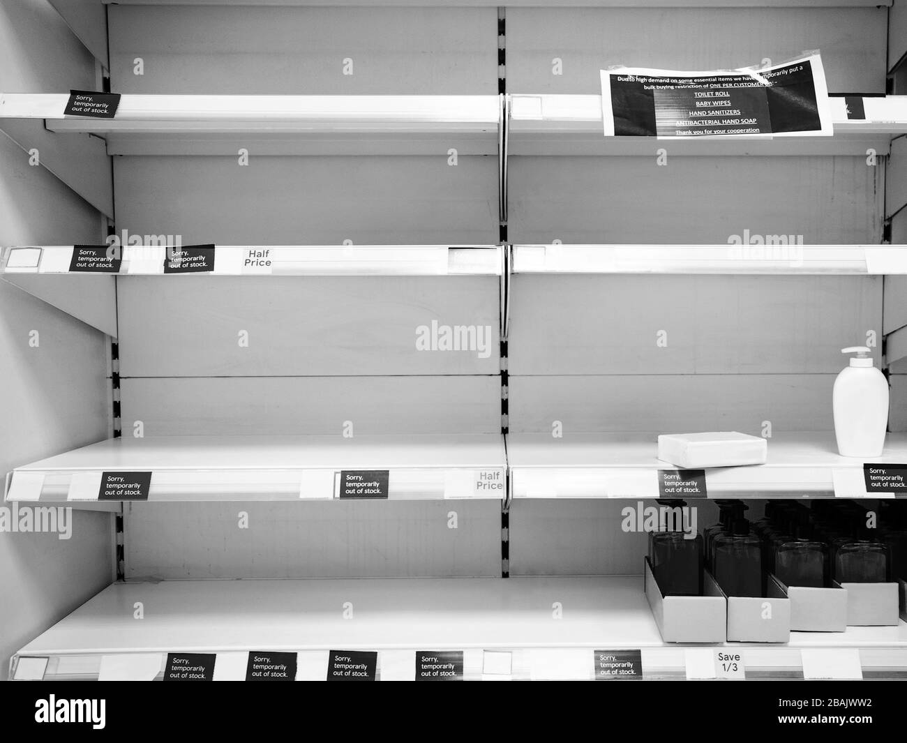 Store sold out Black and White Stock Photos & Images - Alamy