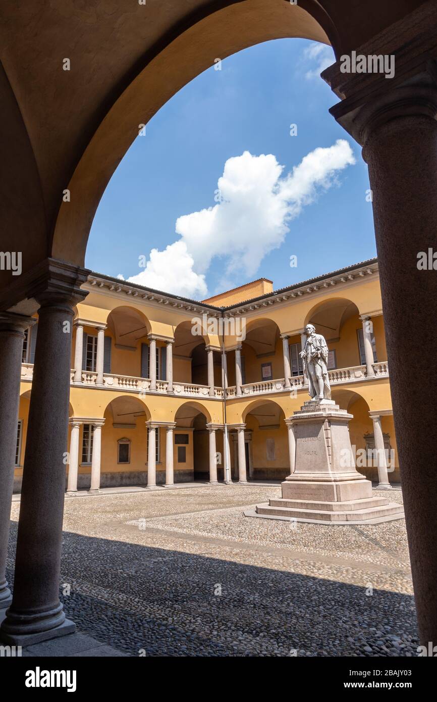 Courtyard of Headquarters of the University of Pavia, Italy Stock Photo ...