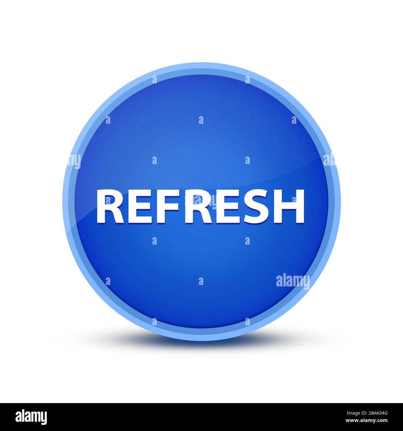 Refresh isolated on glassy blue round button abstract illustration ...