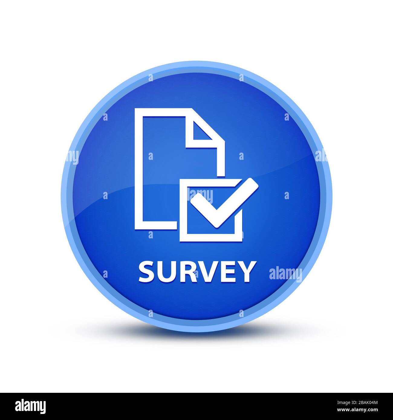 Survey (Checklist icon) isolated on glassy blue round button abstract ...