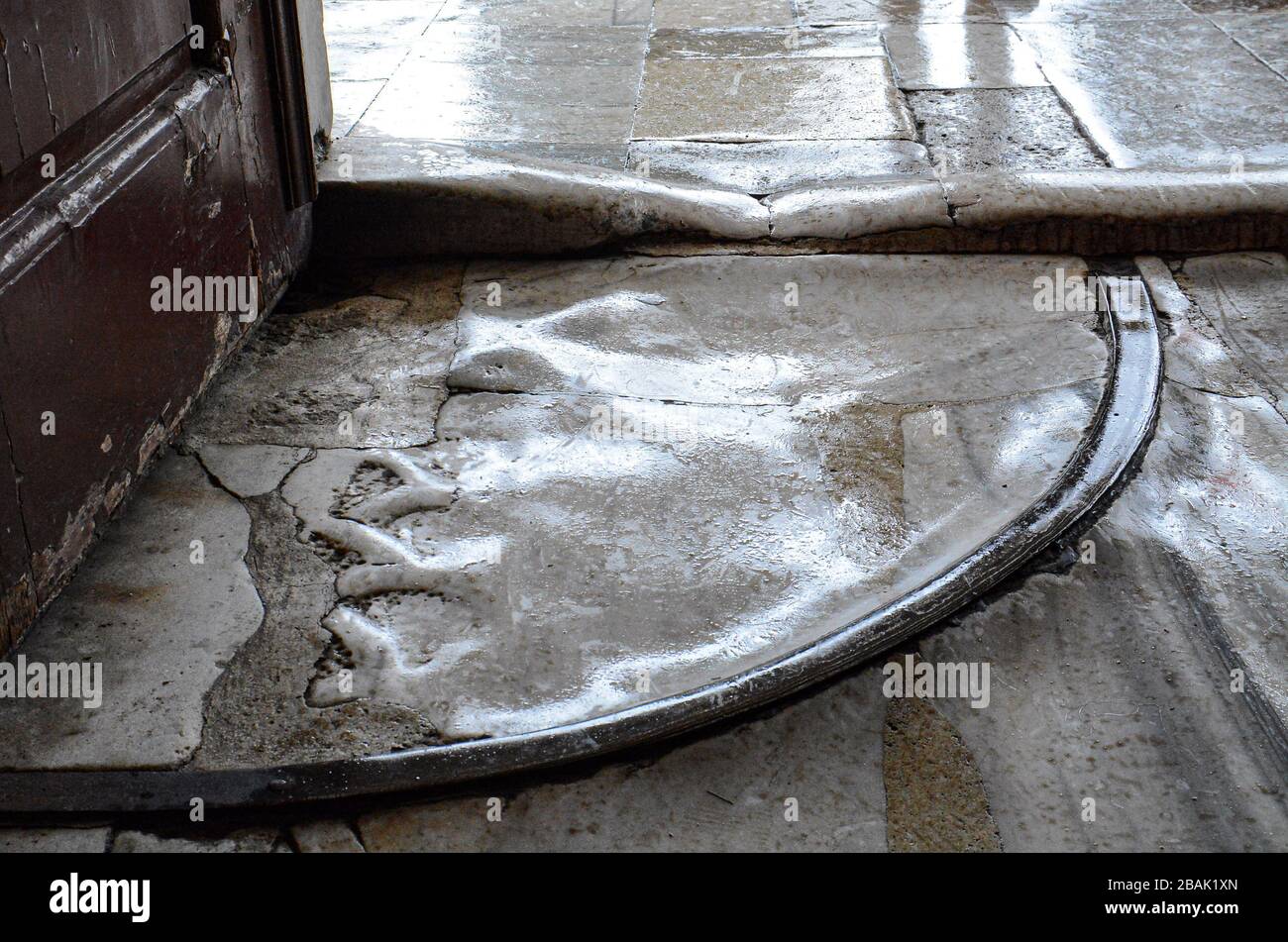 Ancient worn threshold Stock Photo - Alamy