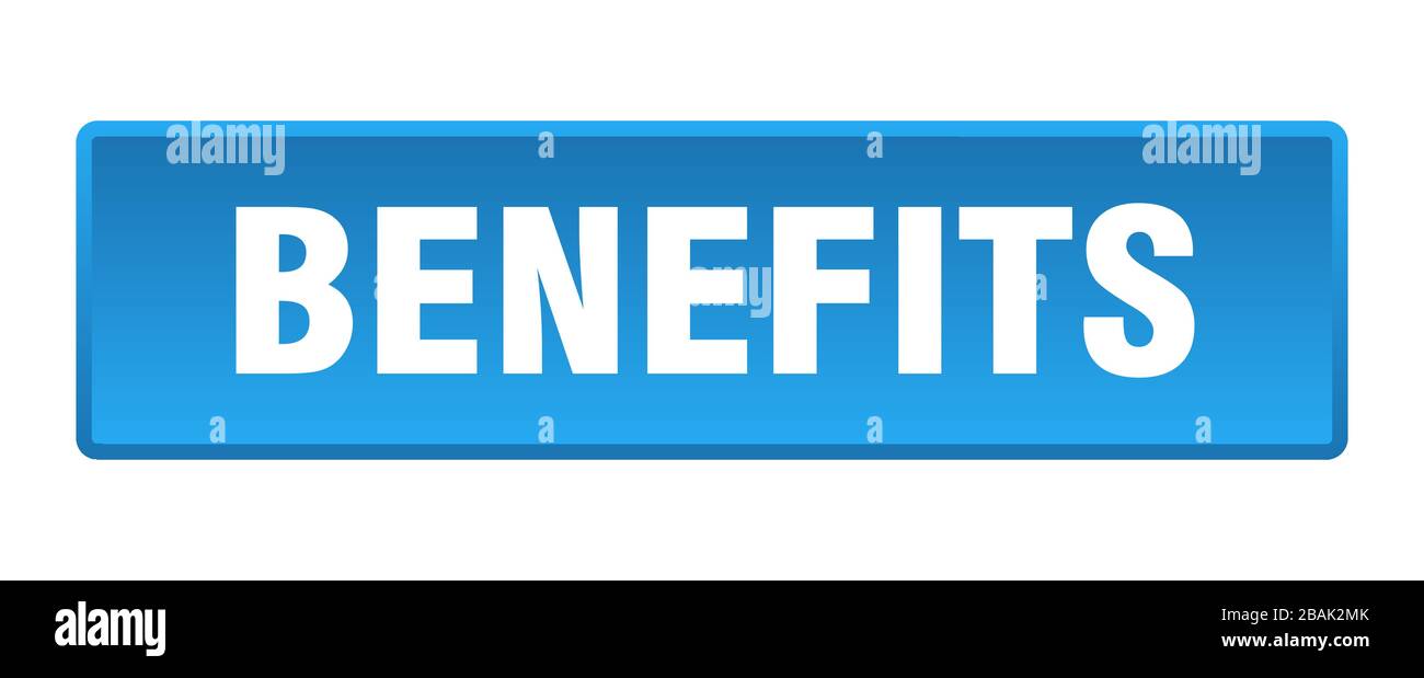 benefits button. benefits square blue push button Stock Vector Image ...